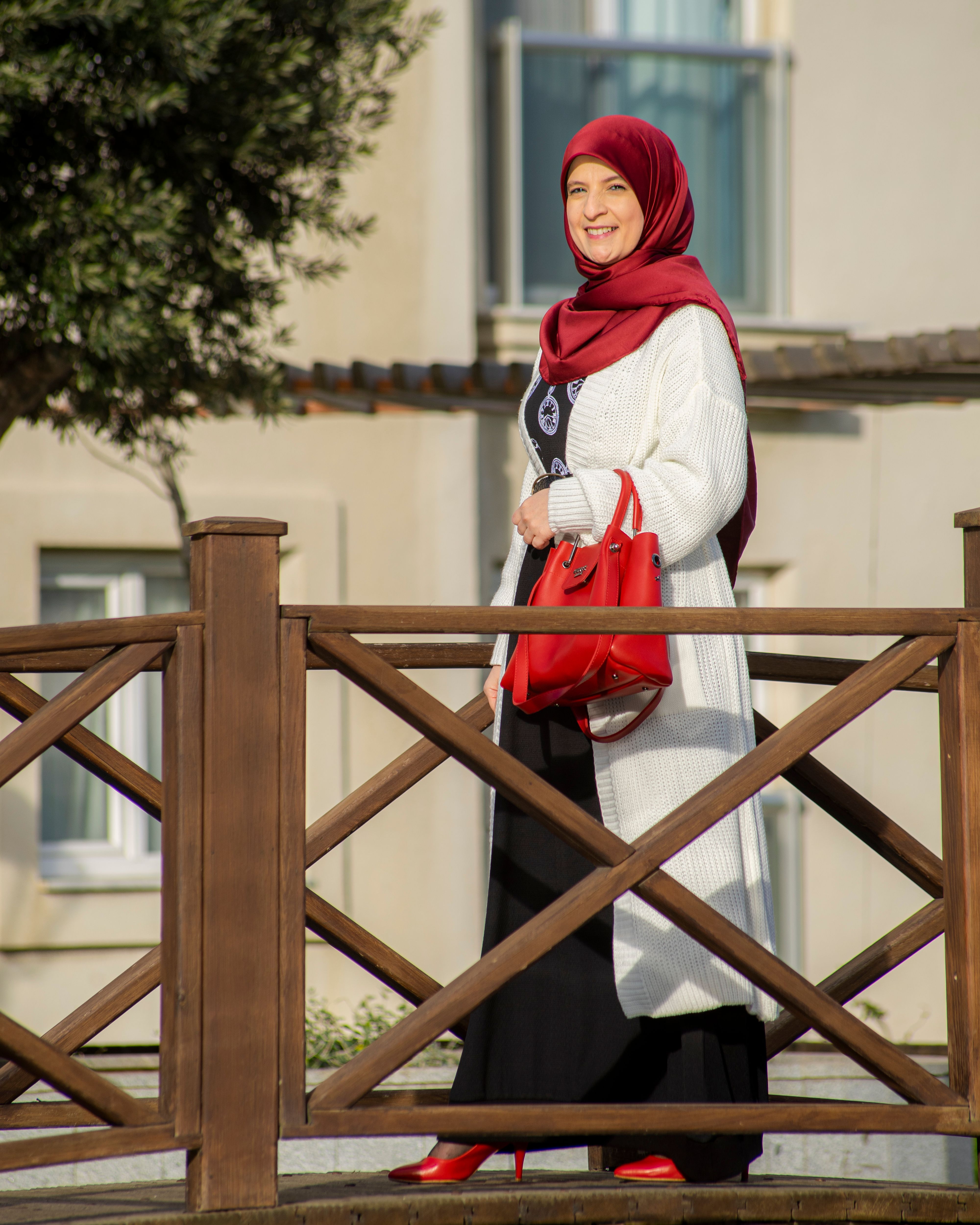 A Woman in Red Hijab · Free Stock Photo