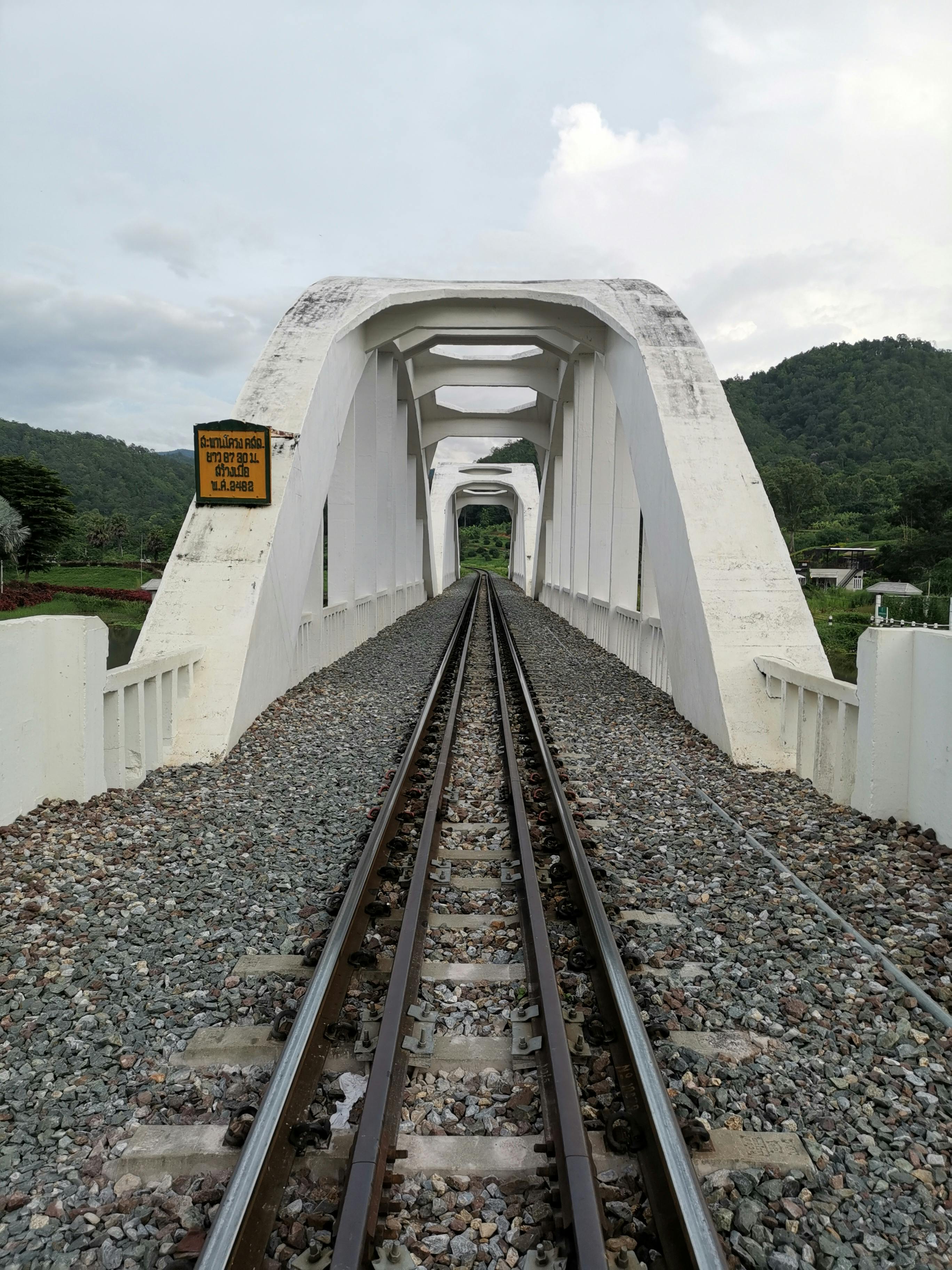 Woman Walking on a Train Rail · Free Stock Photo