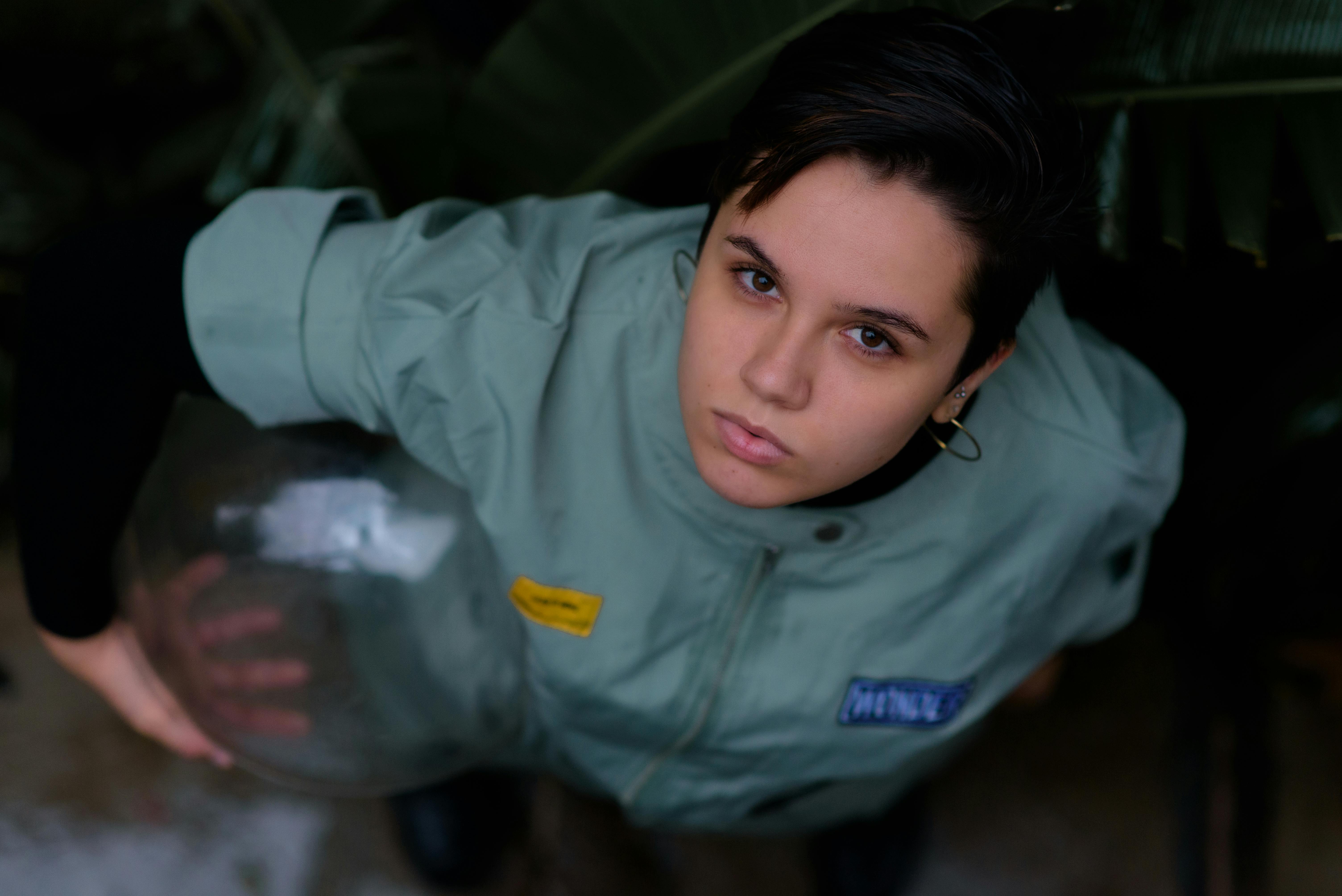 Overhead Shot of a Woman Looking Up · Free Stock Photo