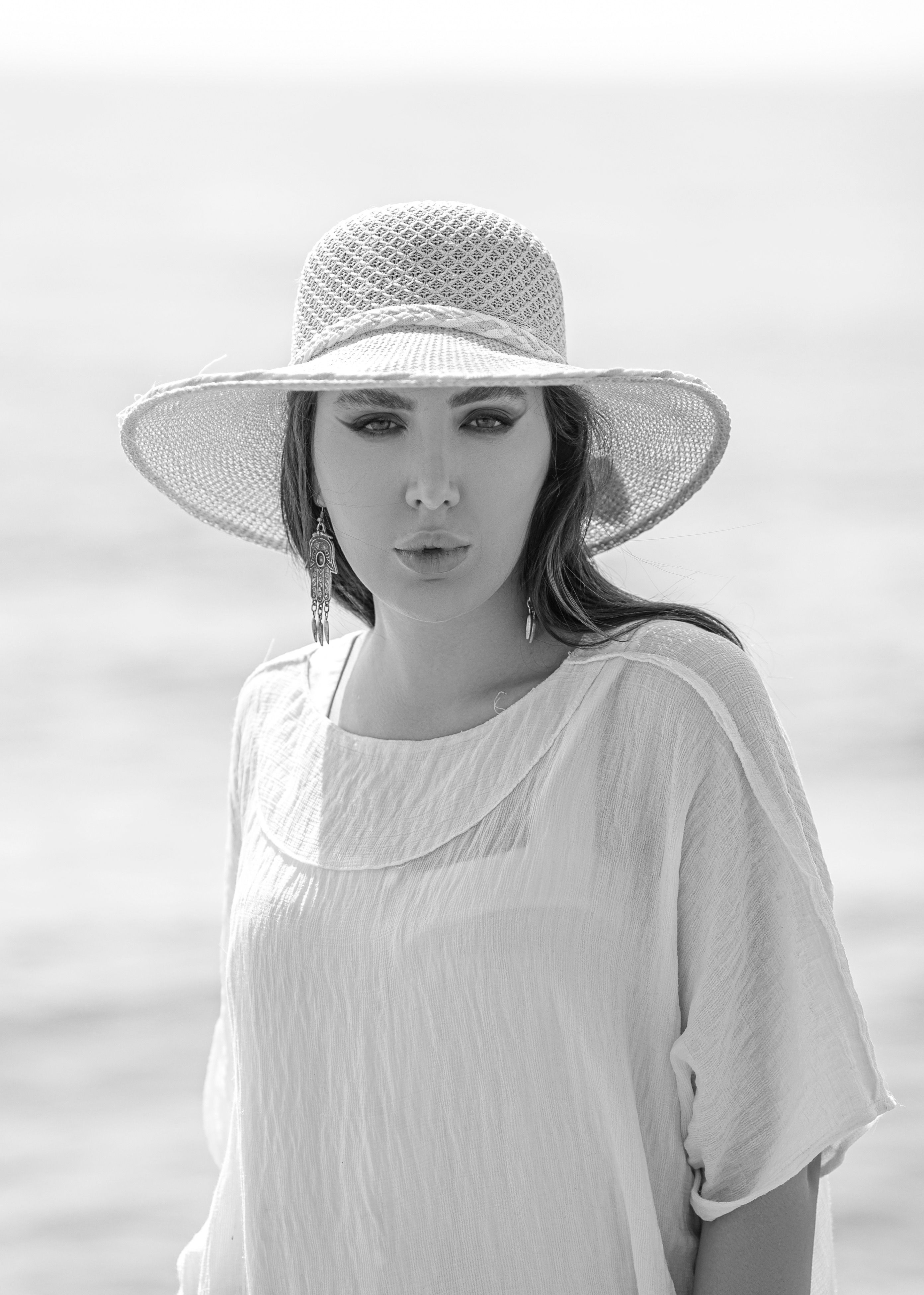 Brunette Woman with Hat · Free Stock Photo