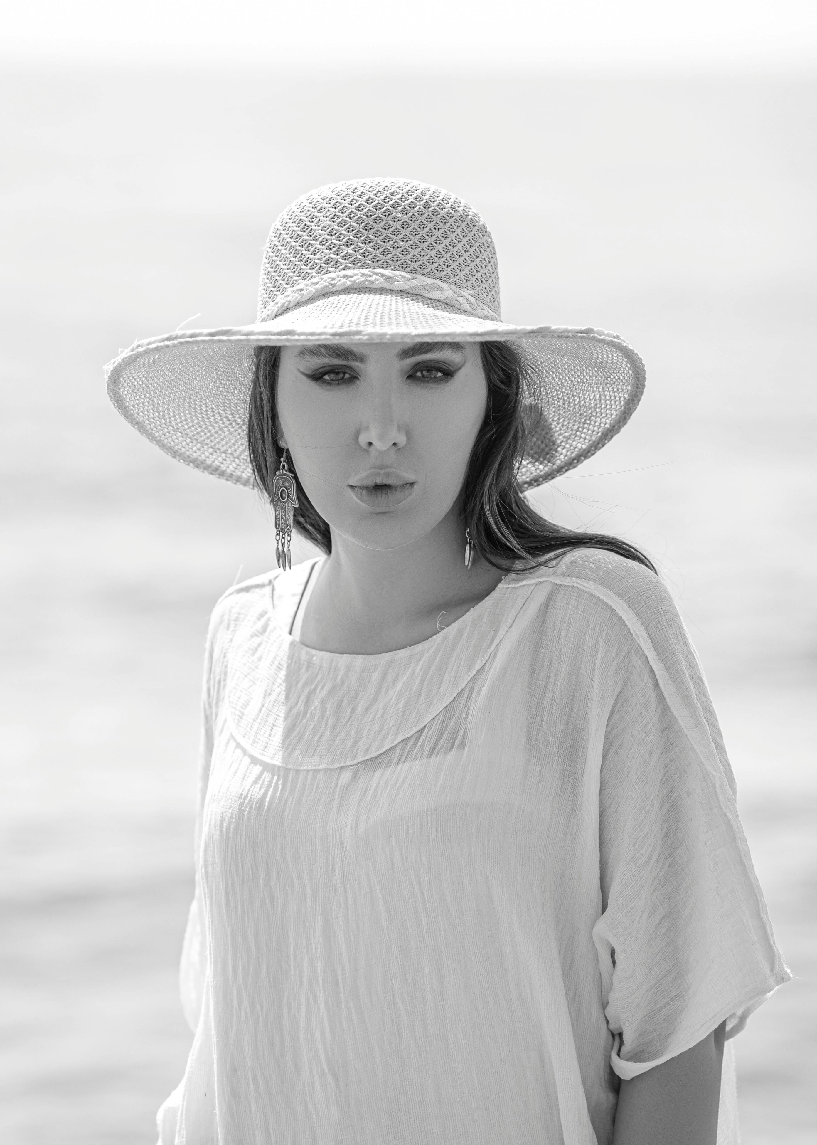 Brunette Woman with Hat · Free Stock Photo