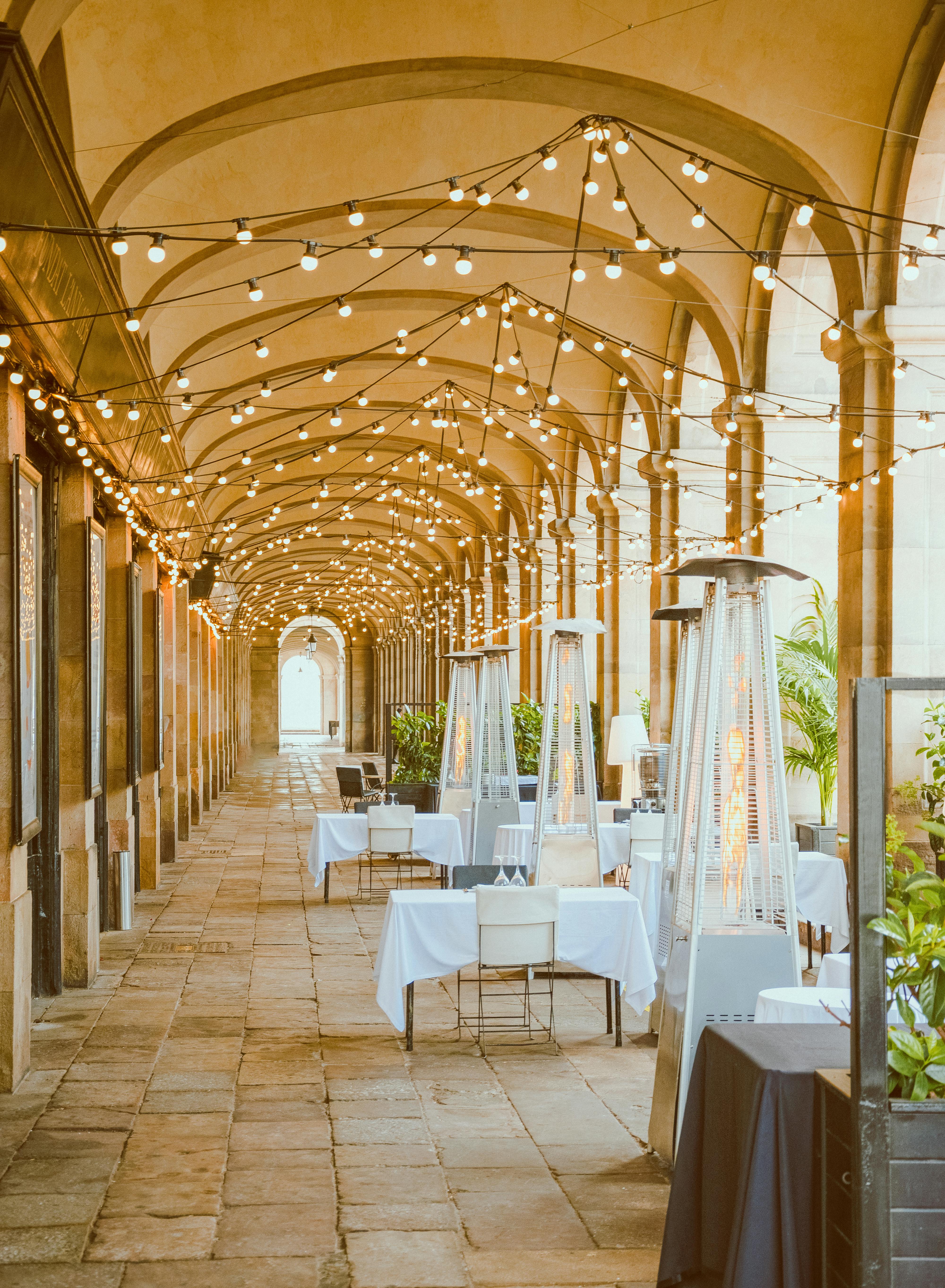 Illuminated Restaurant Interior · Free Stock Photo