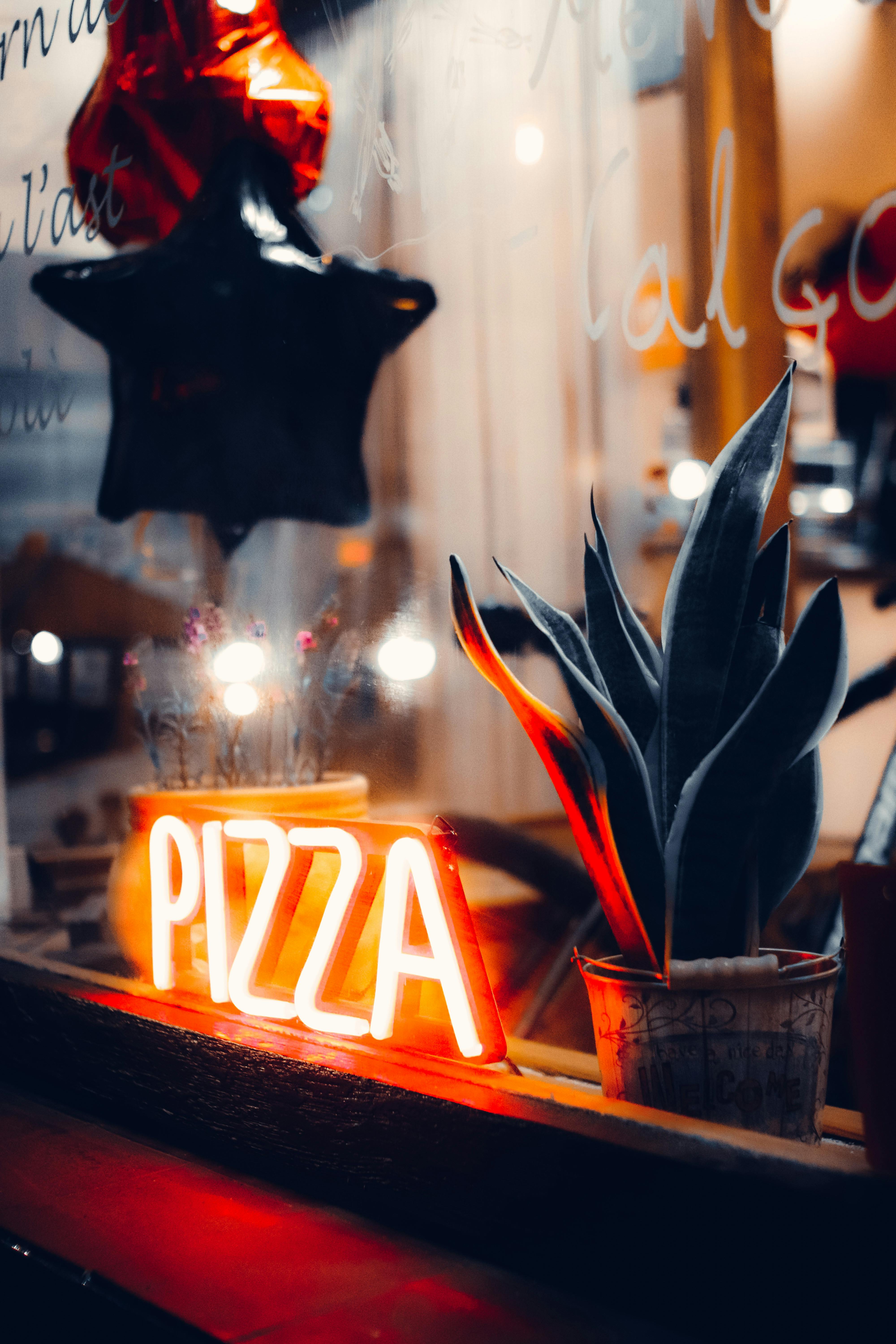 Restaurant Window with Neon Sign · Free Stock Photo