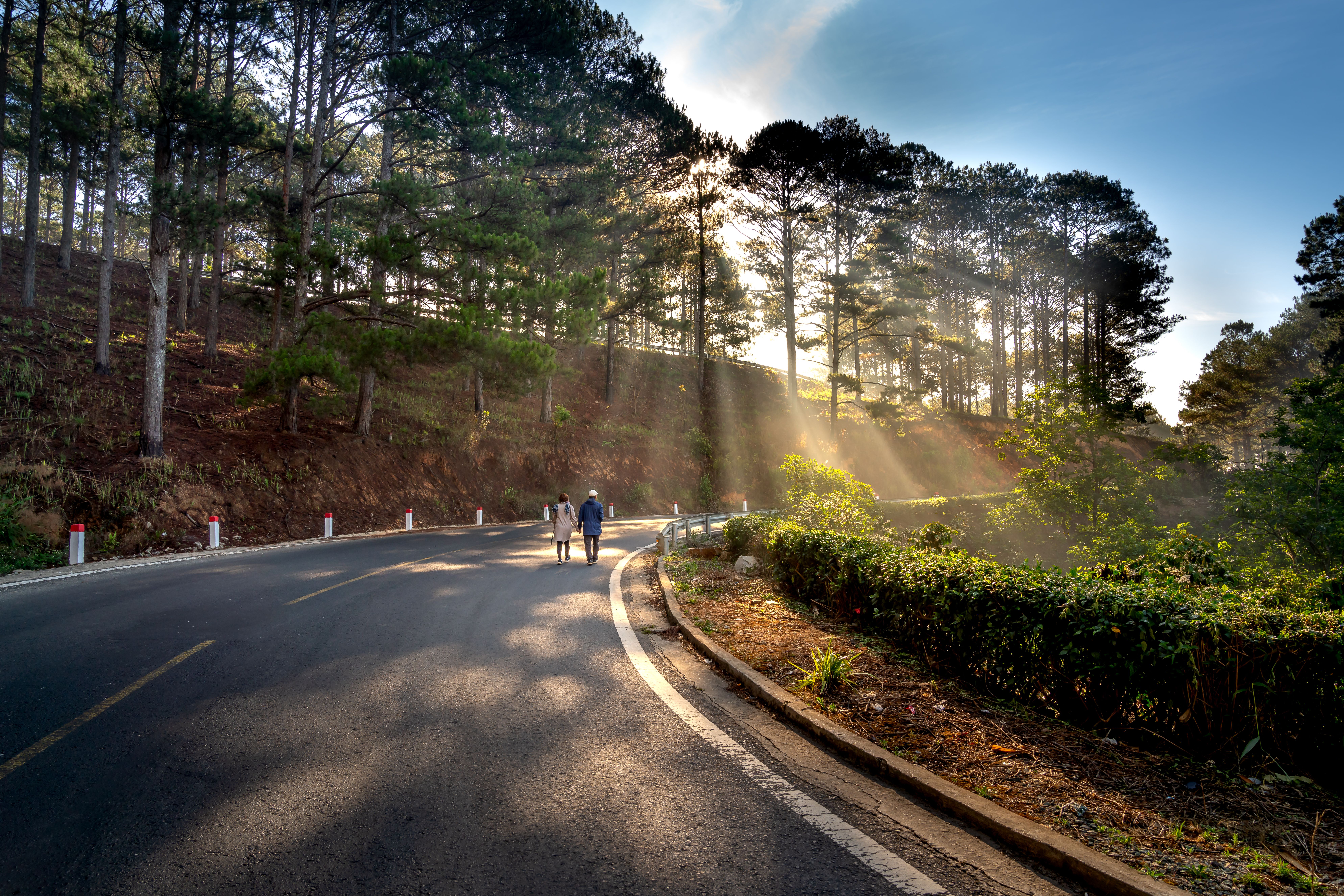 A Couple Walking on the Road Together · Free Stock Photo