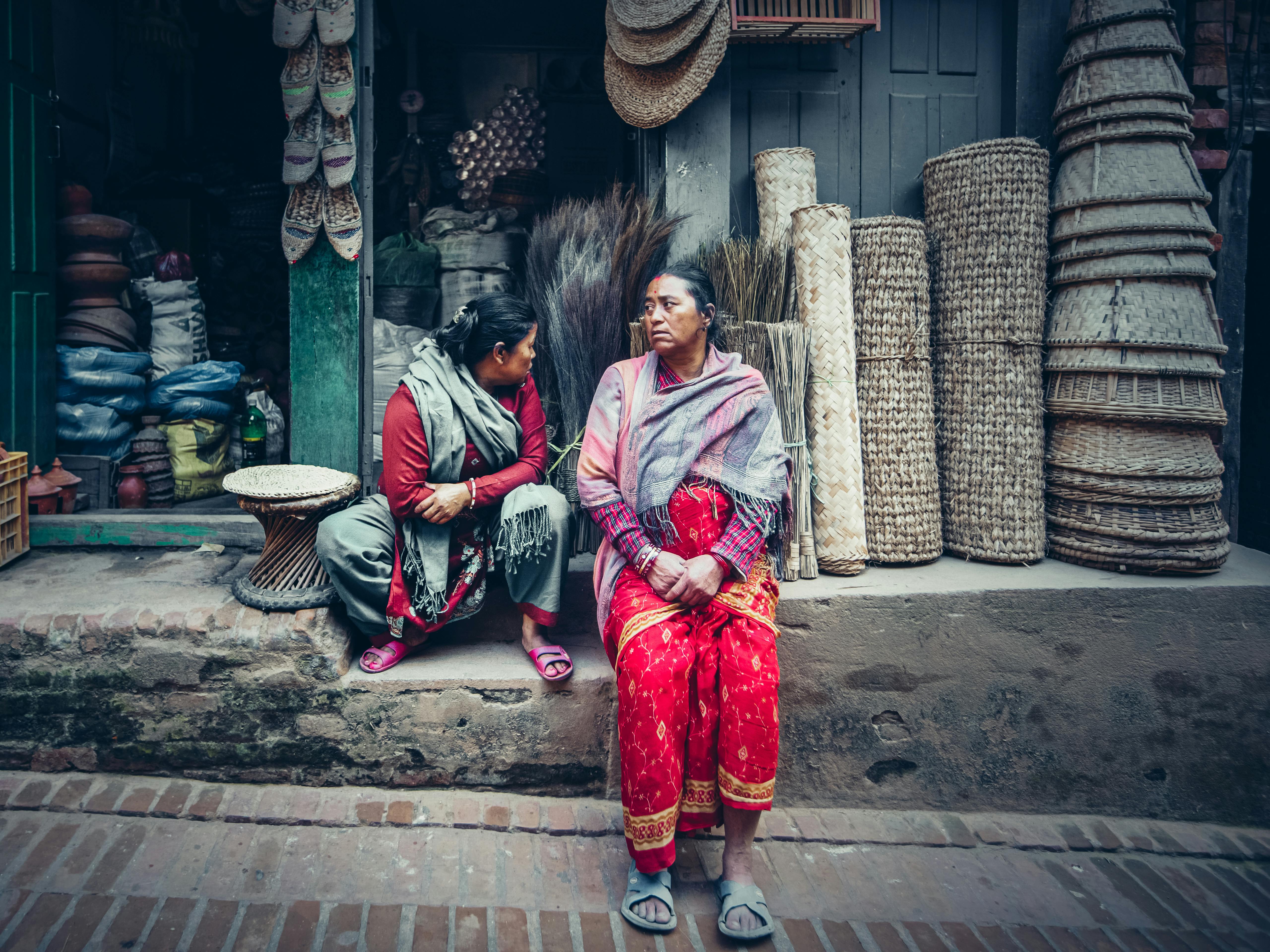 Women in Traditional Clothes Selling on Street · Free Stock Photo