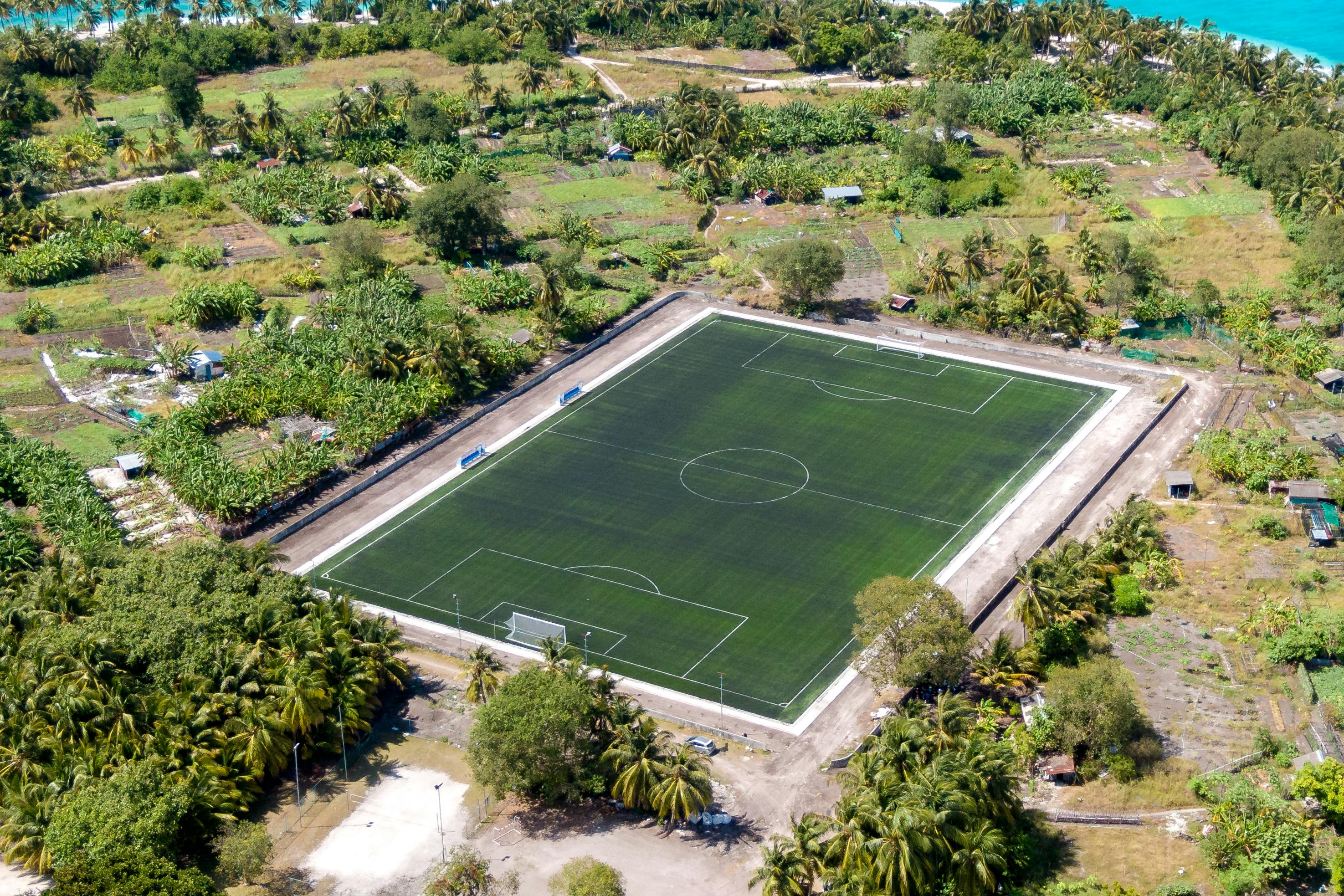 Aerial View of a Soccer Field · Free Stock Photo