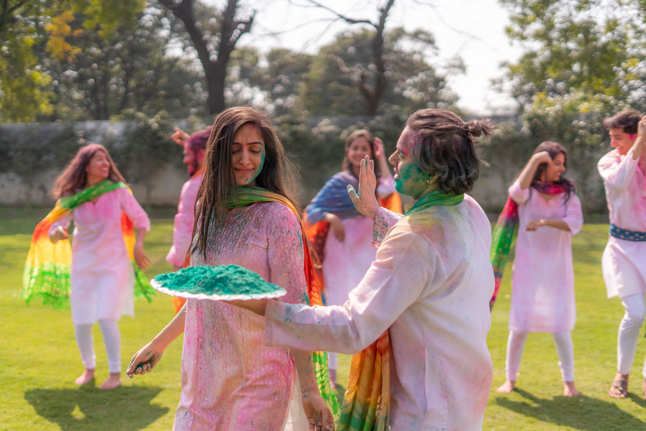 A Group of People Celebrating Holi Festival · Free Stock Photo