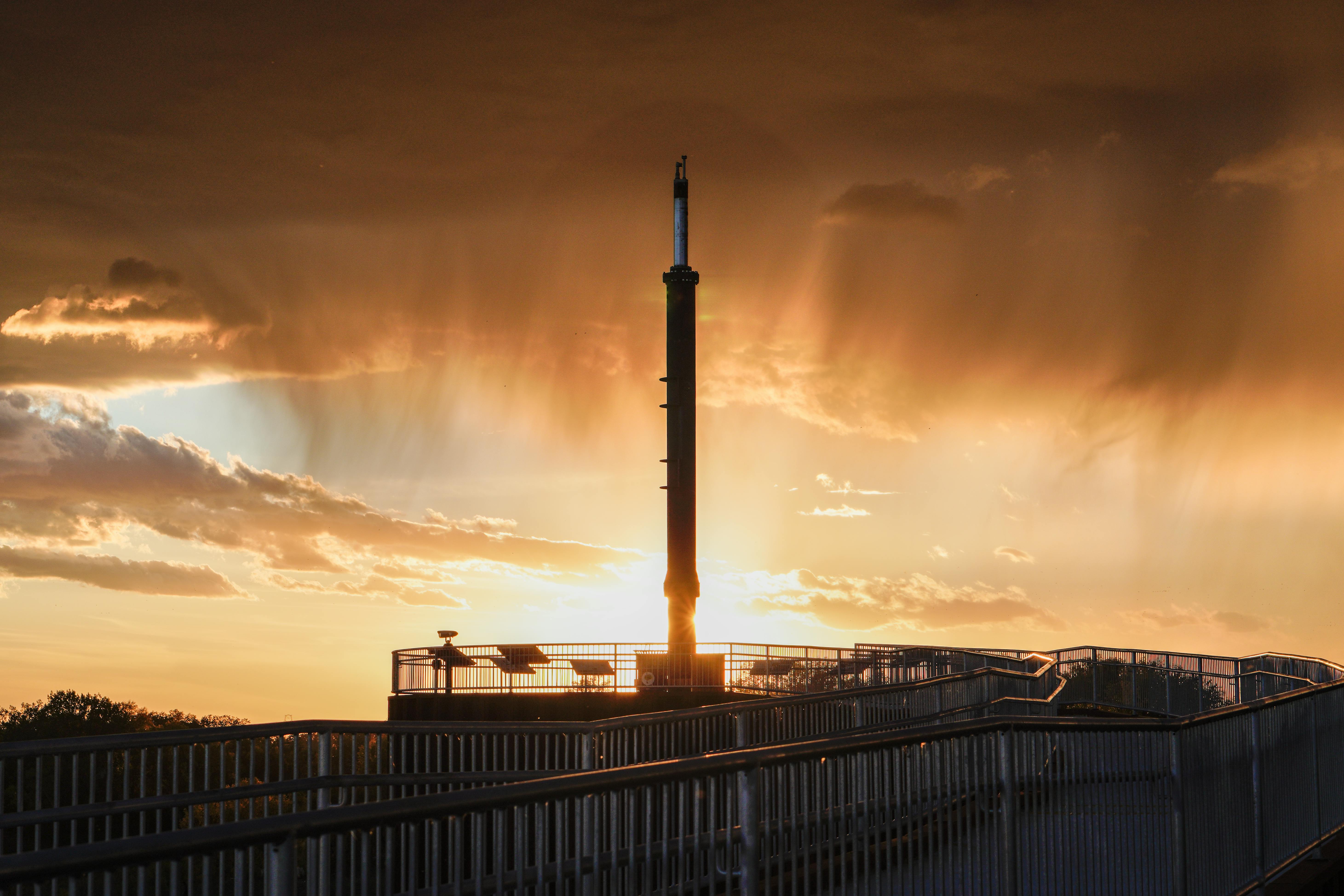 Silhouette of Tower during Sunset · Free Stock Photo