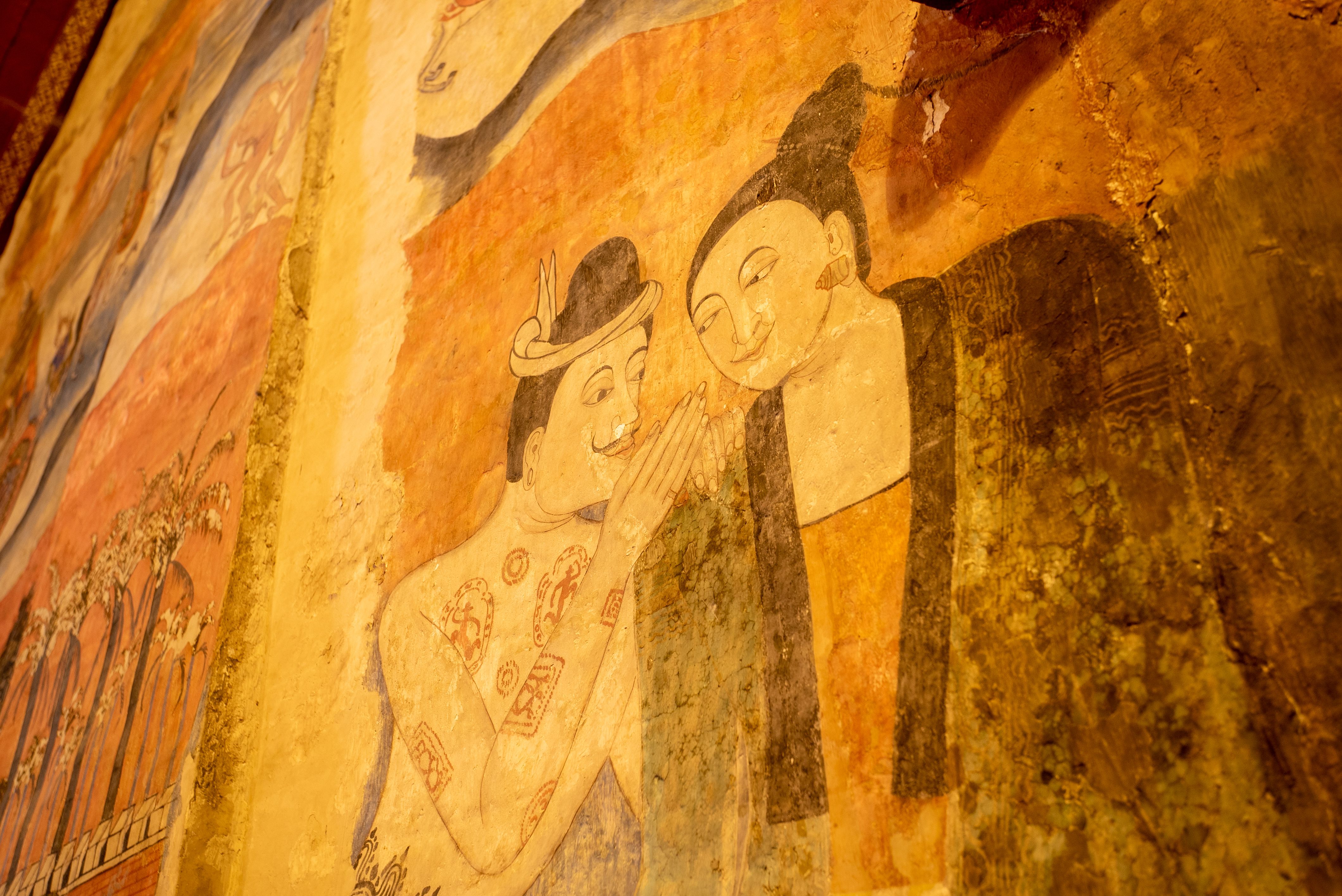 Weathered Frescoes on Wall · Free Stock Photo
