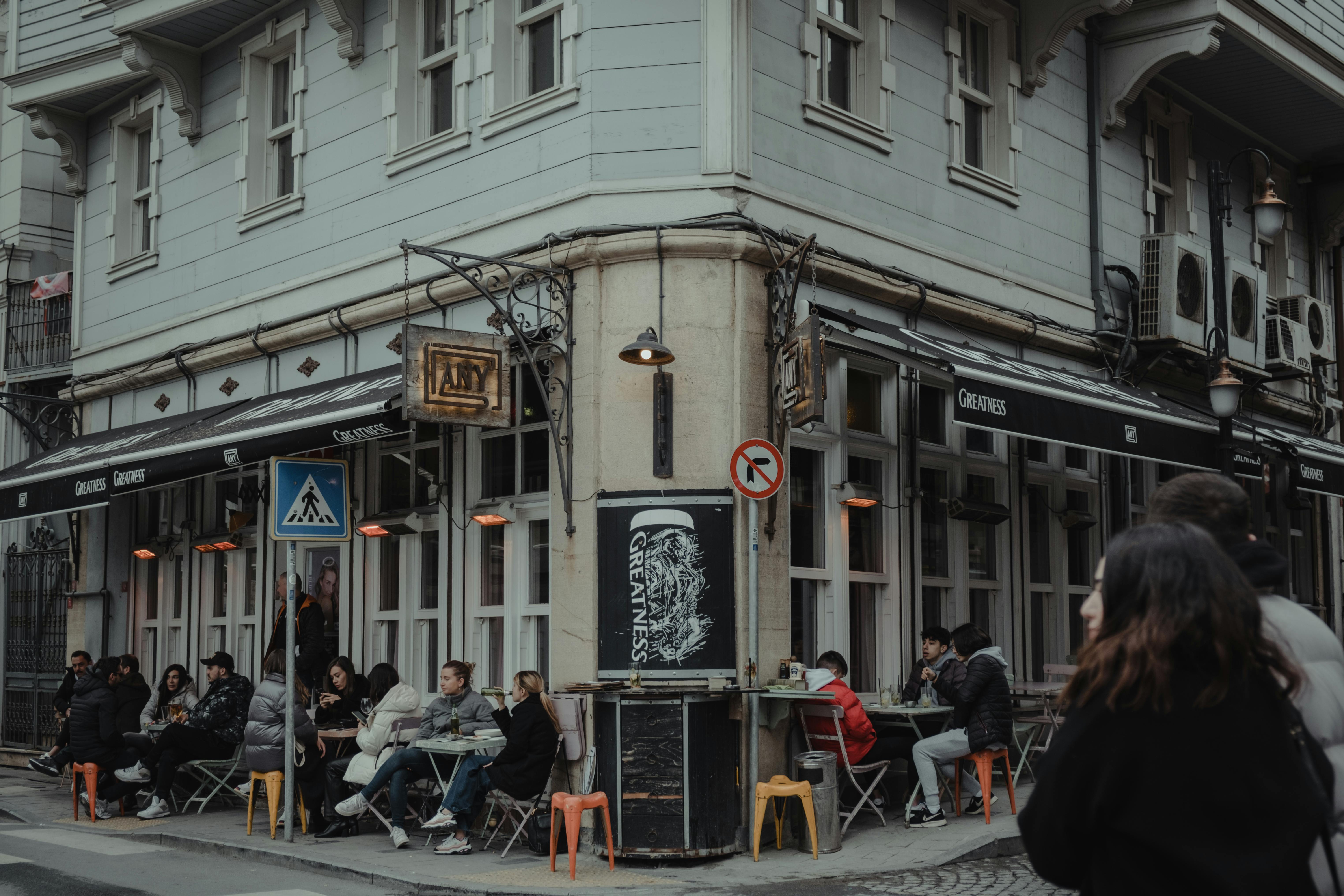 Sidewalk Cafe in a City Street · Free Stock Photo