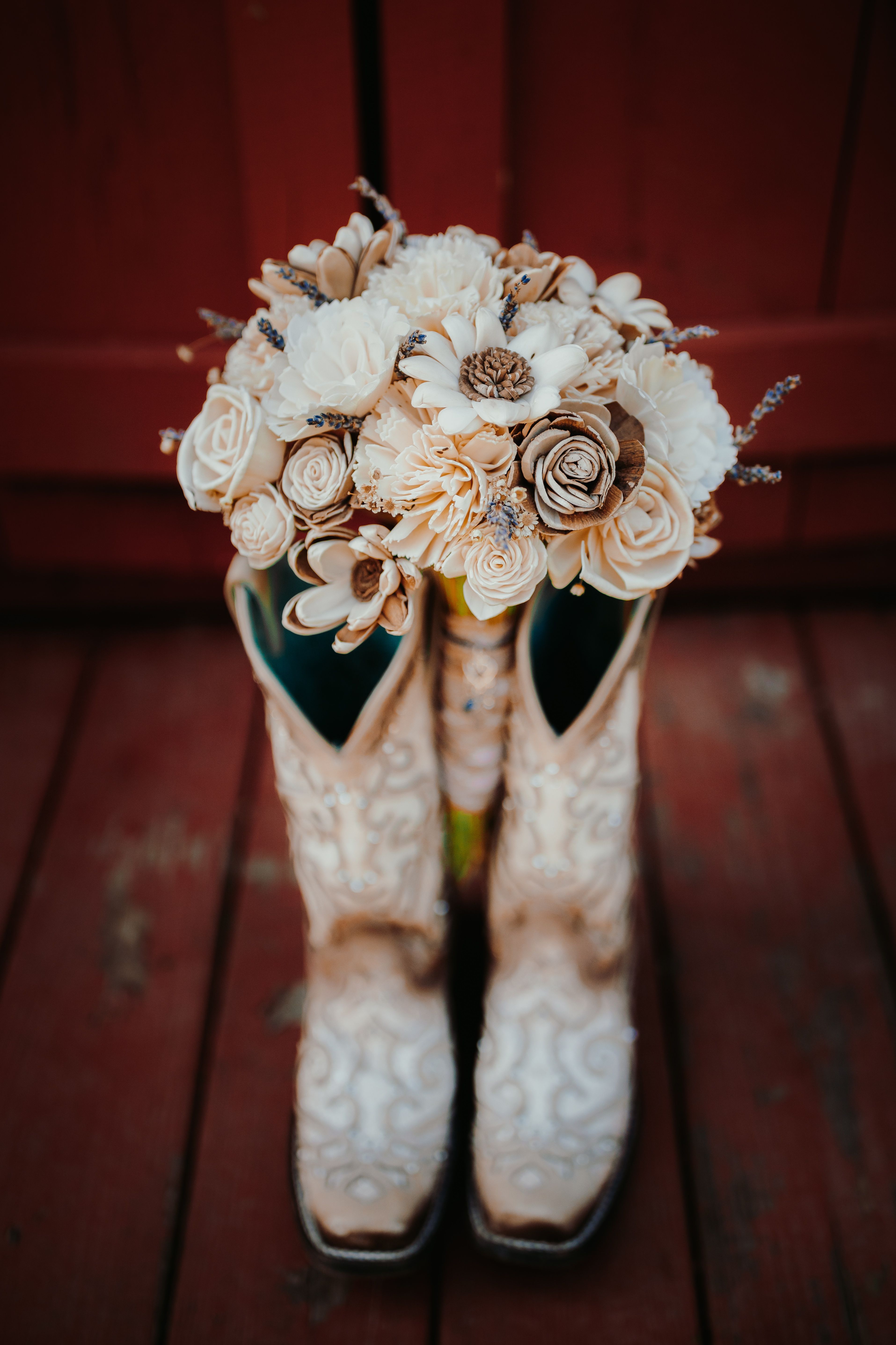 Flowers in Wedding Boots · Free Stock Photo