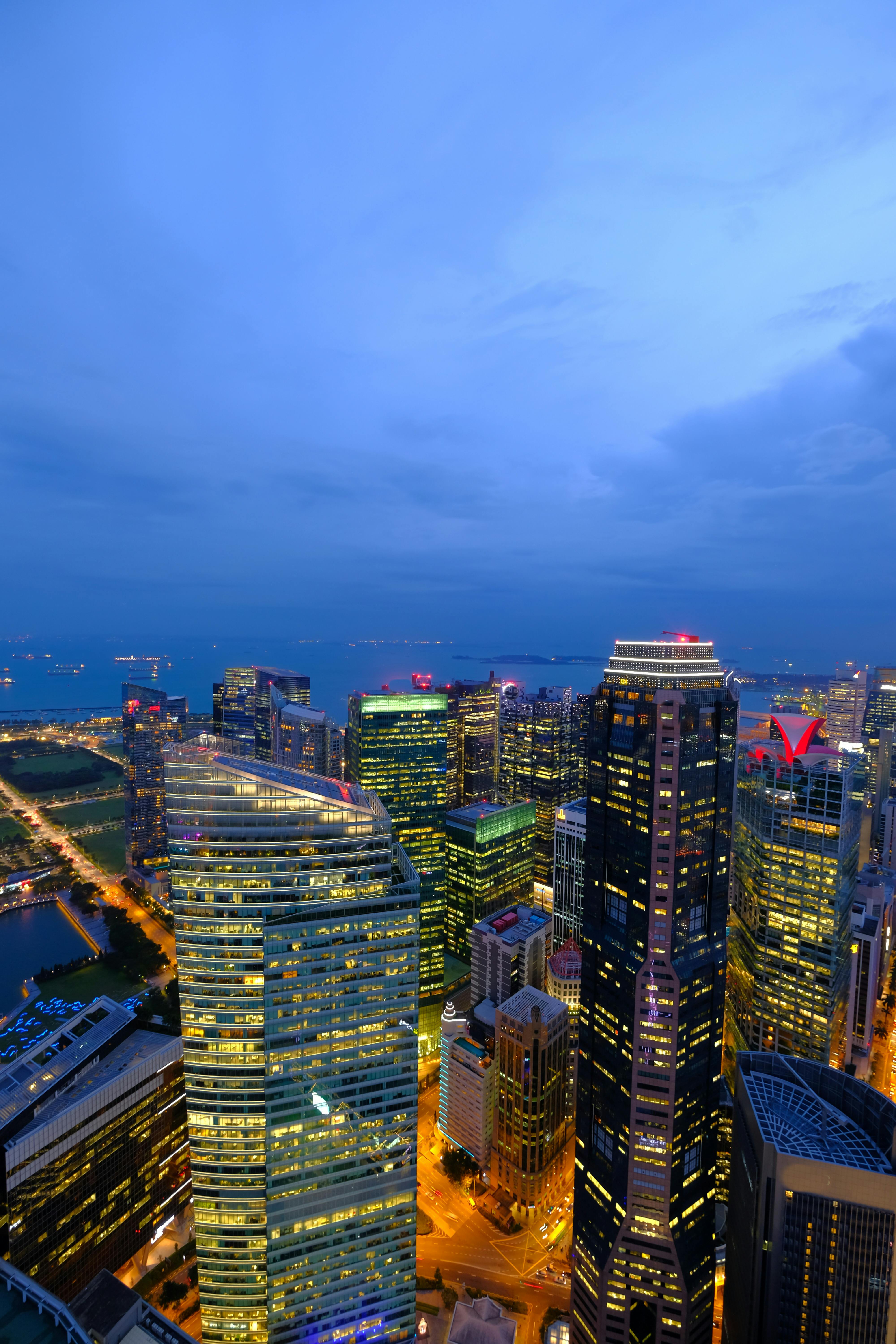 Aerial View of High-Rise Buildings in a City · Free Stock Photo