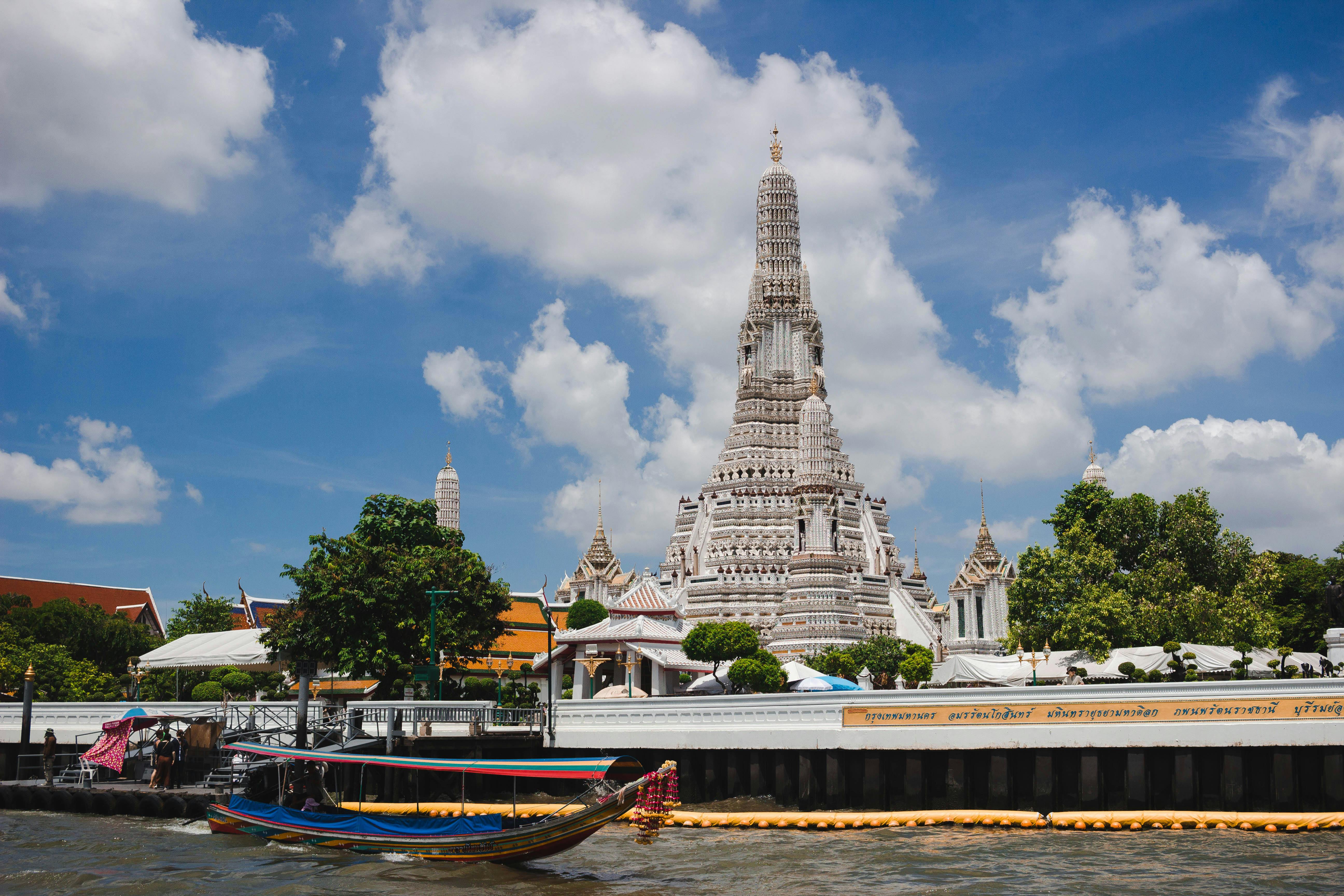 Clouds over Temple and River · Free Stock Photo