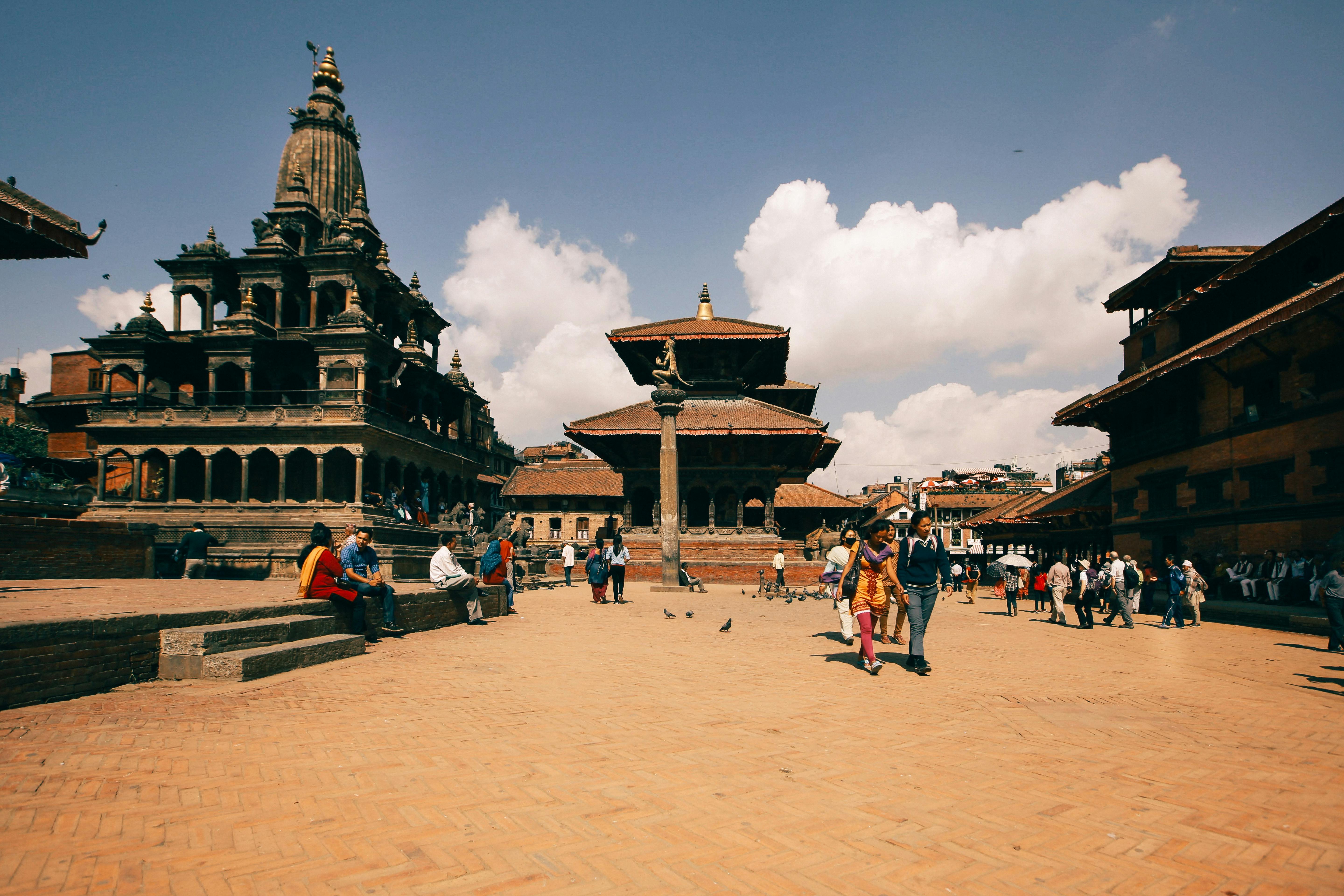 People Walking In Front of Shashwat Dham · Free Stock Photo