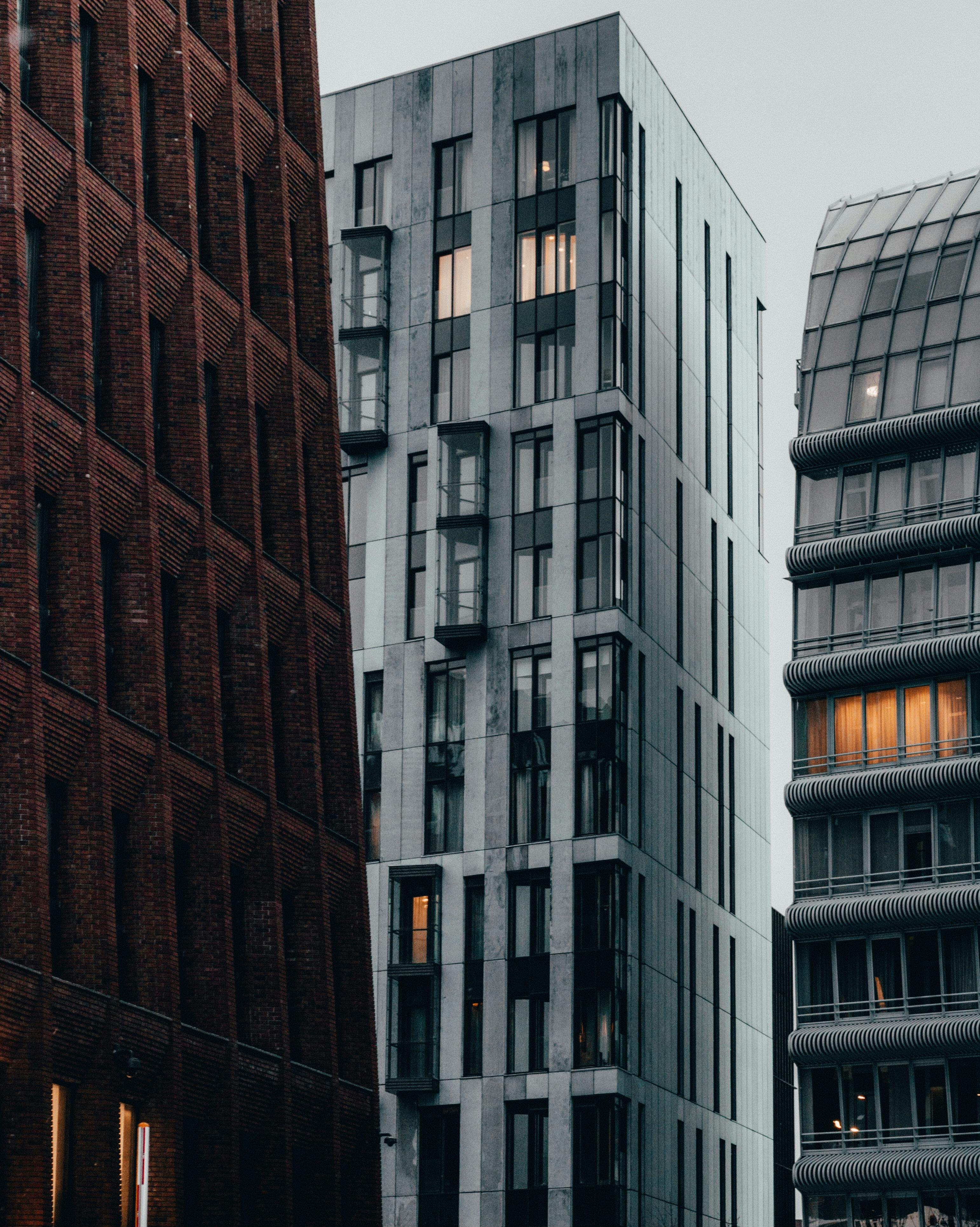White Glass Window Concrete Separated High Rise Building · Free Stock Photo