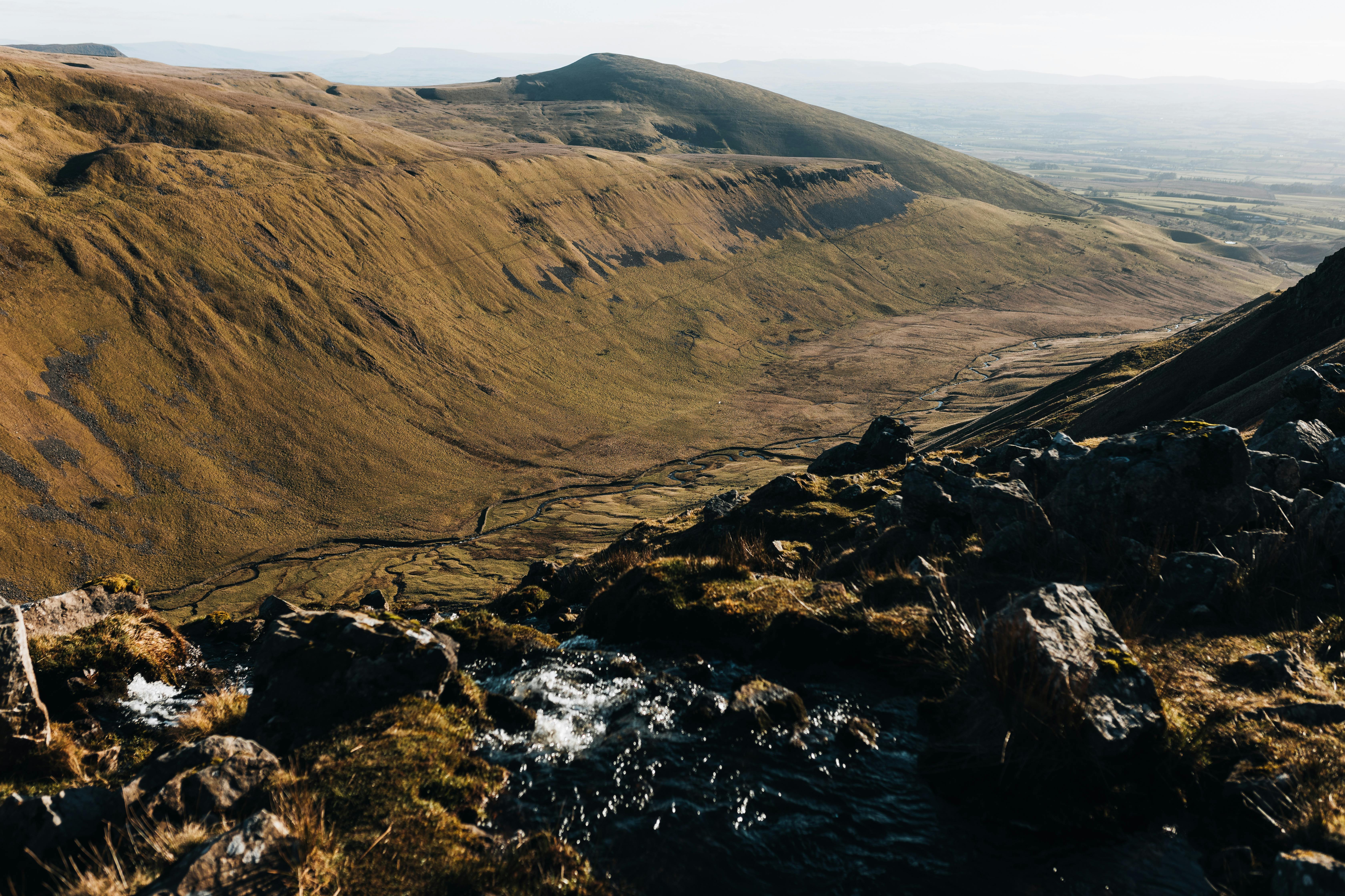 Aerial View of Dry Valley in Mountains · Free Stock Photo
