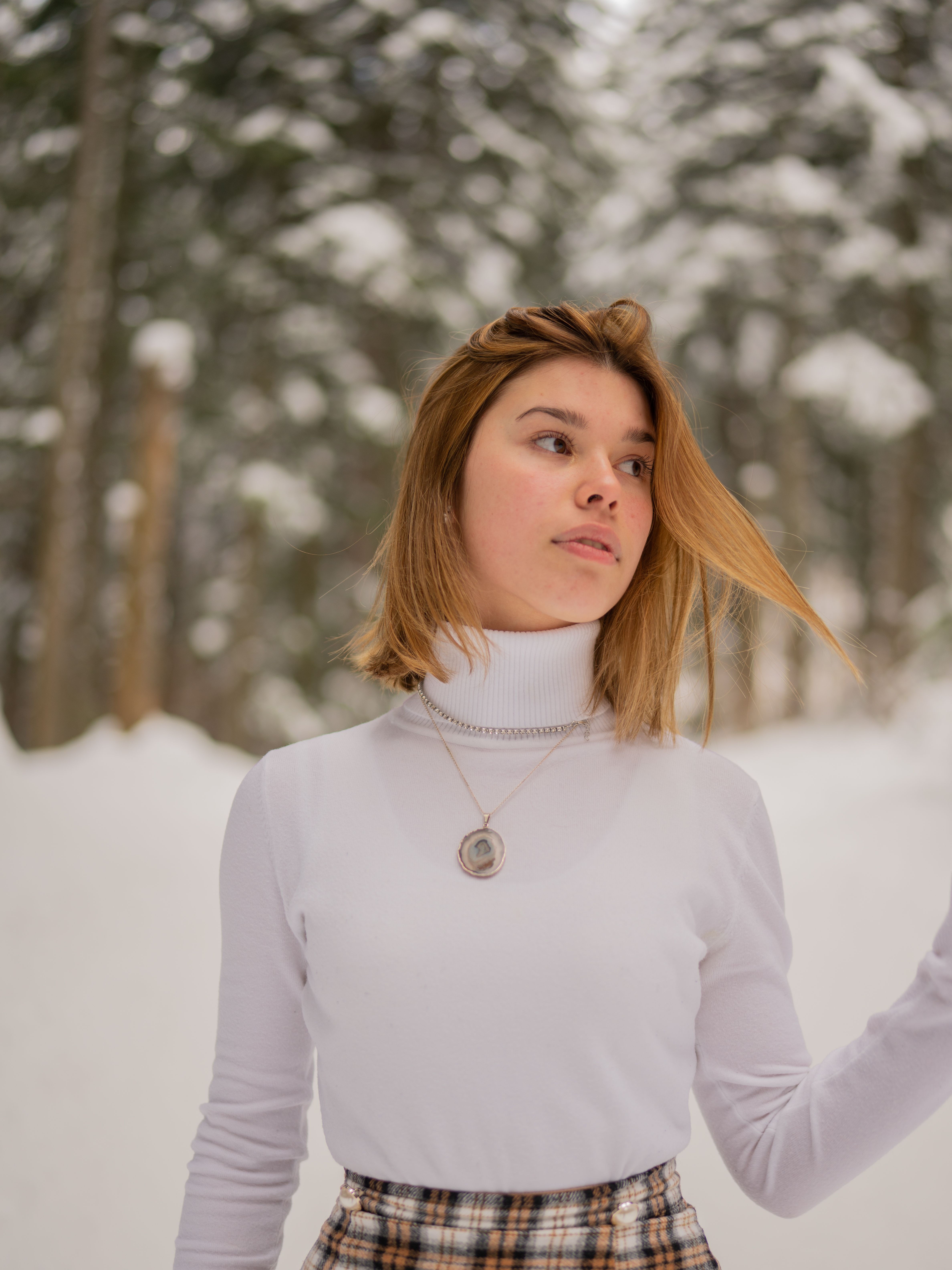 Woman in White Turtleneck Shirt · Free Stock Photo