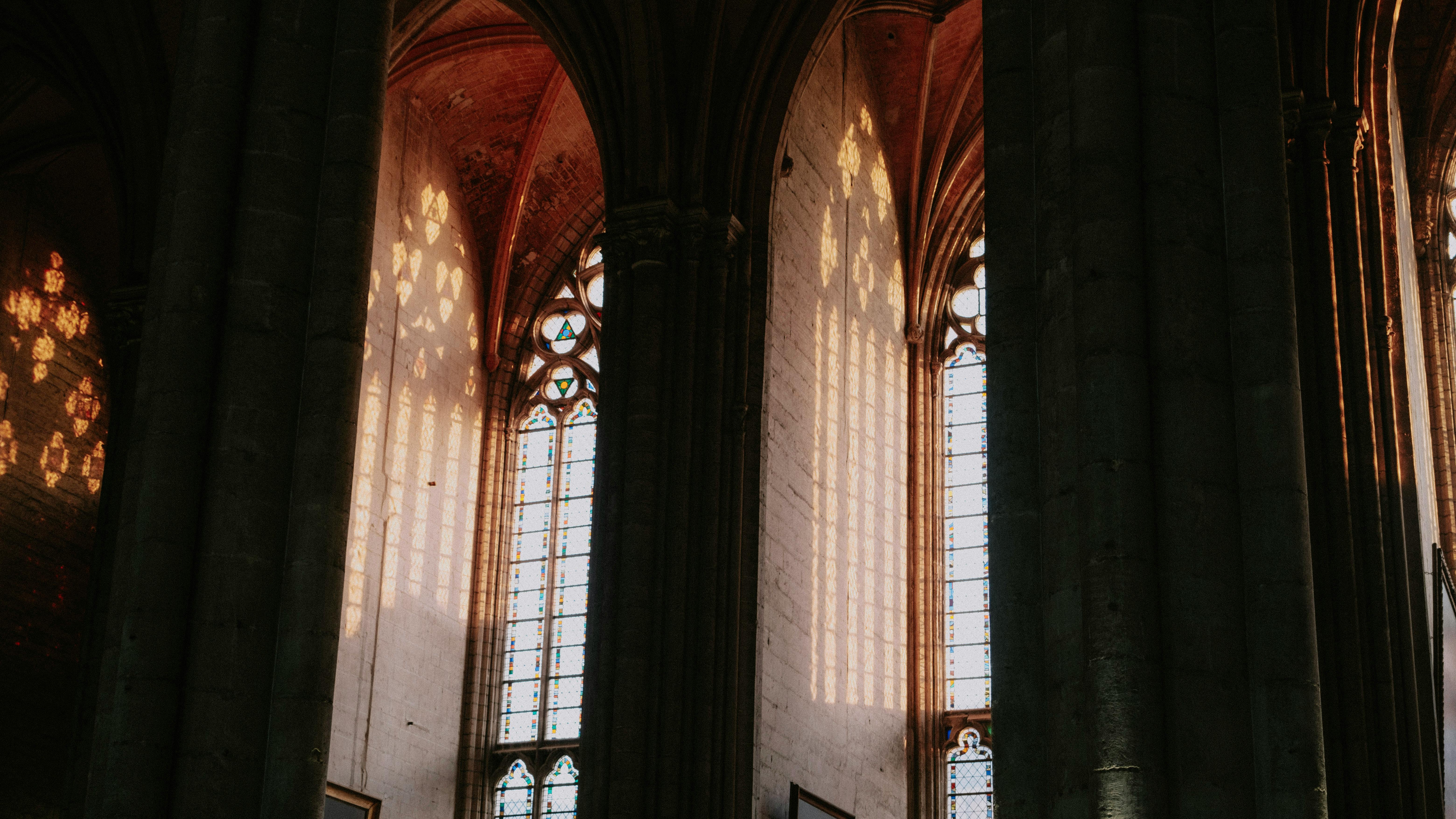 Windows and Columns in Church · Free Stock Photo