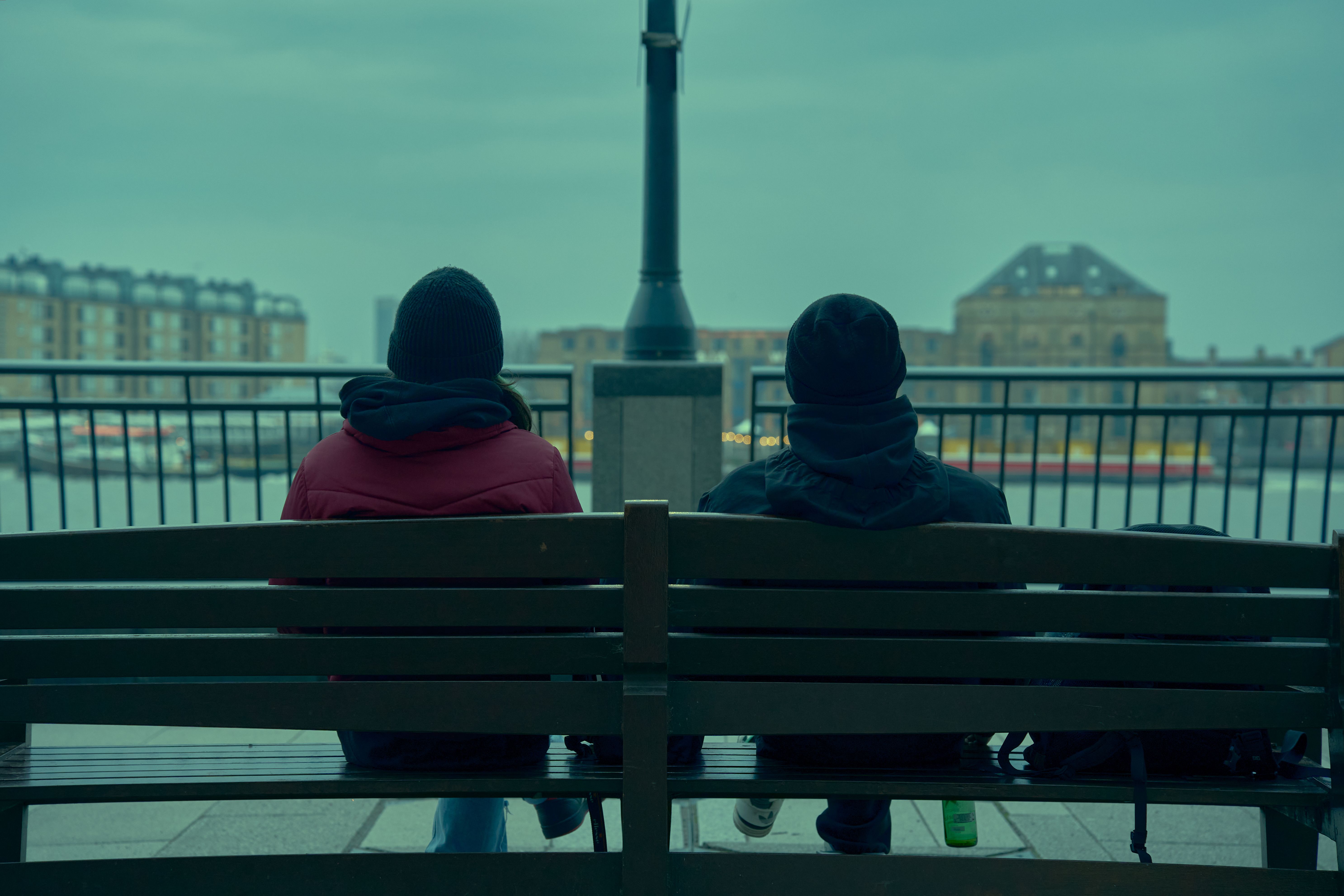 Back View of People Sitting on the Bench · Free Stock Photo