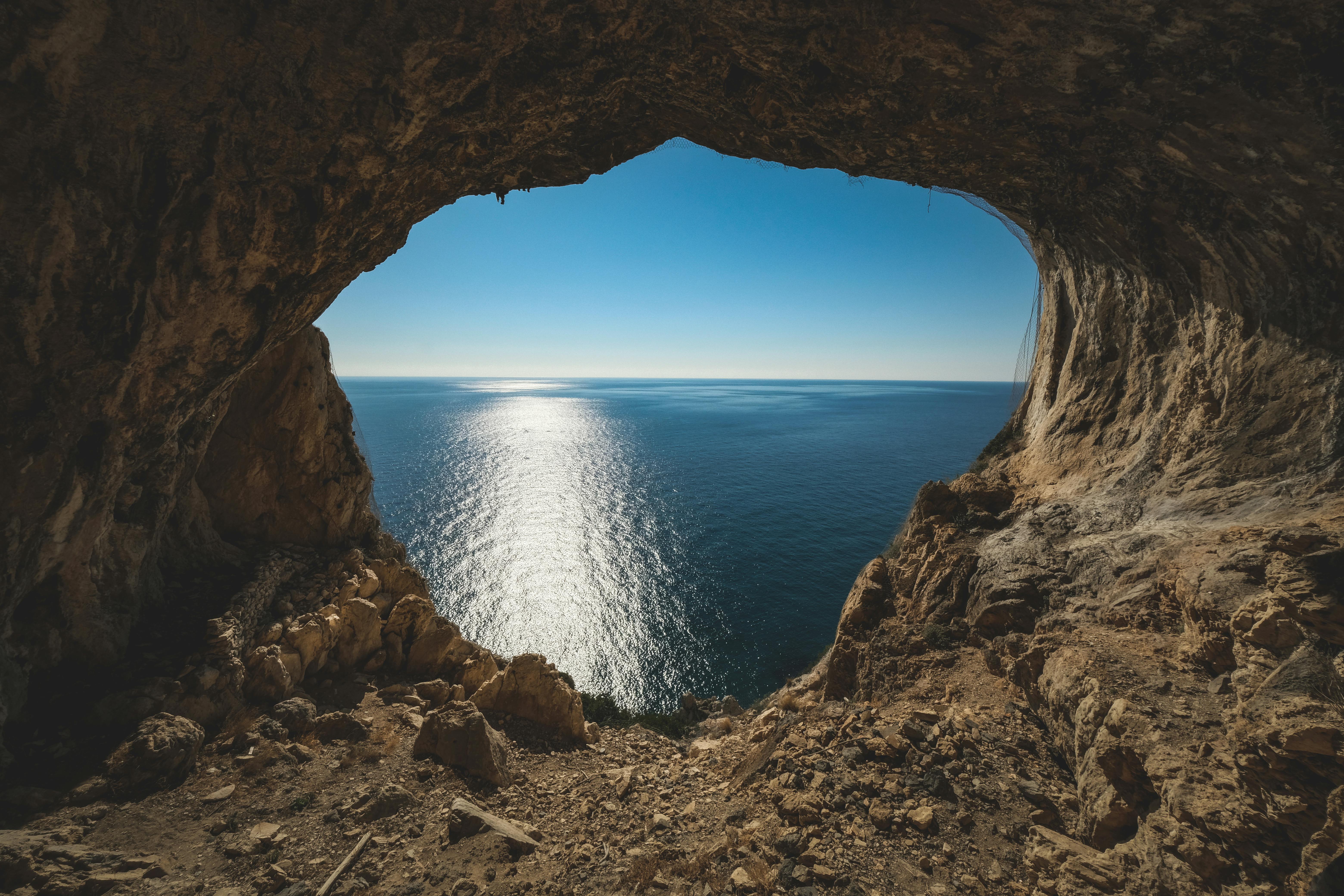 Sea Landscape from Cave · Free Stock Photo