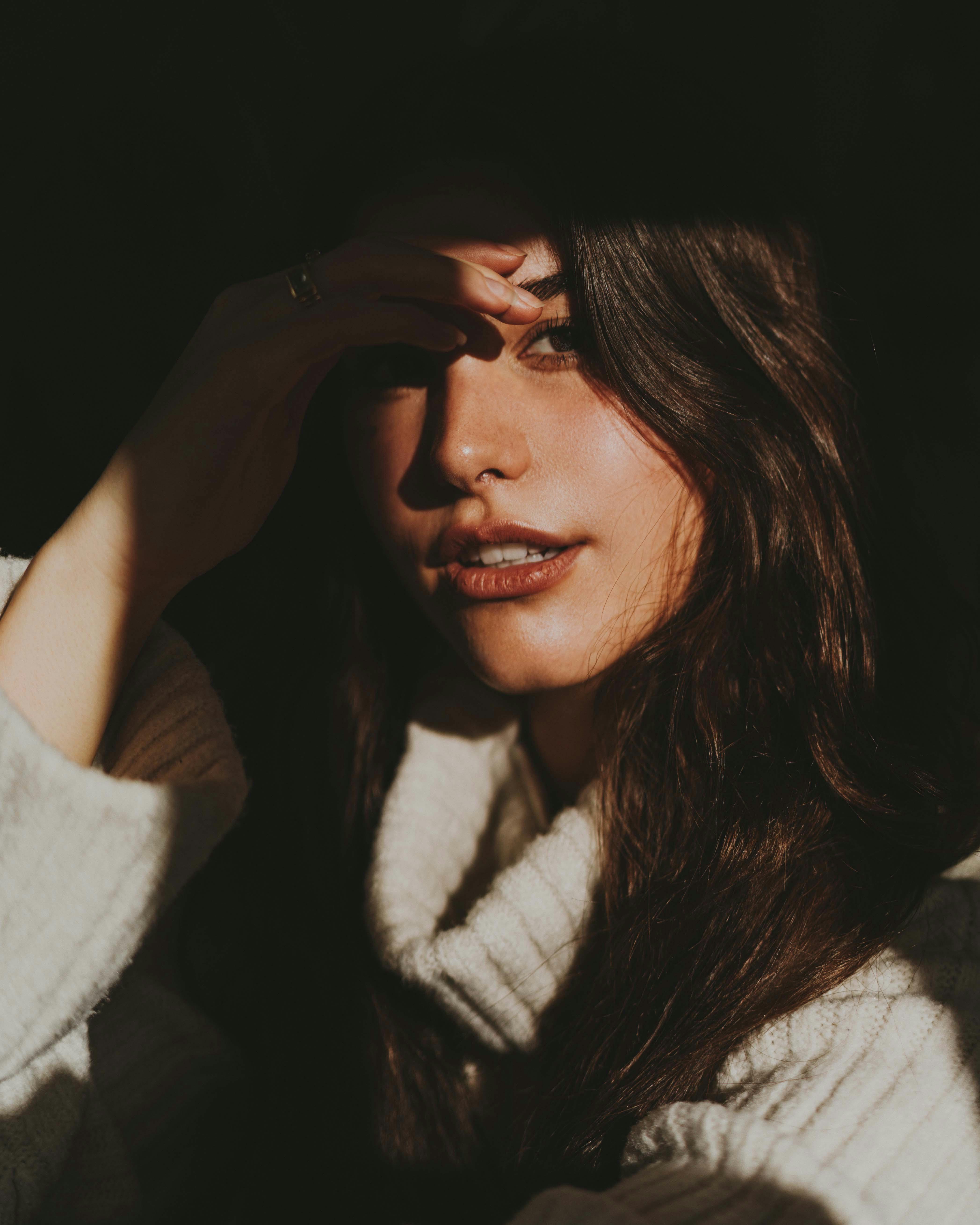 Brown Hair over Woman Face · Free Stock Photo