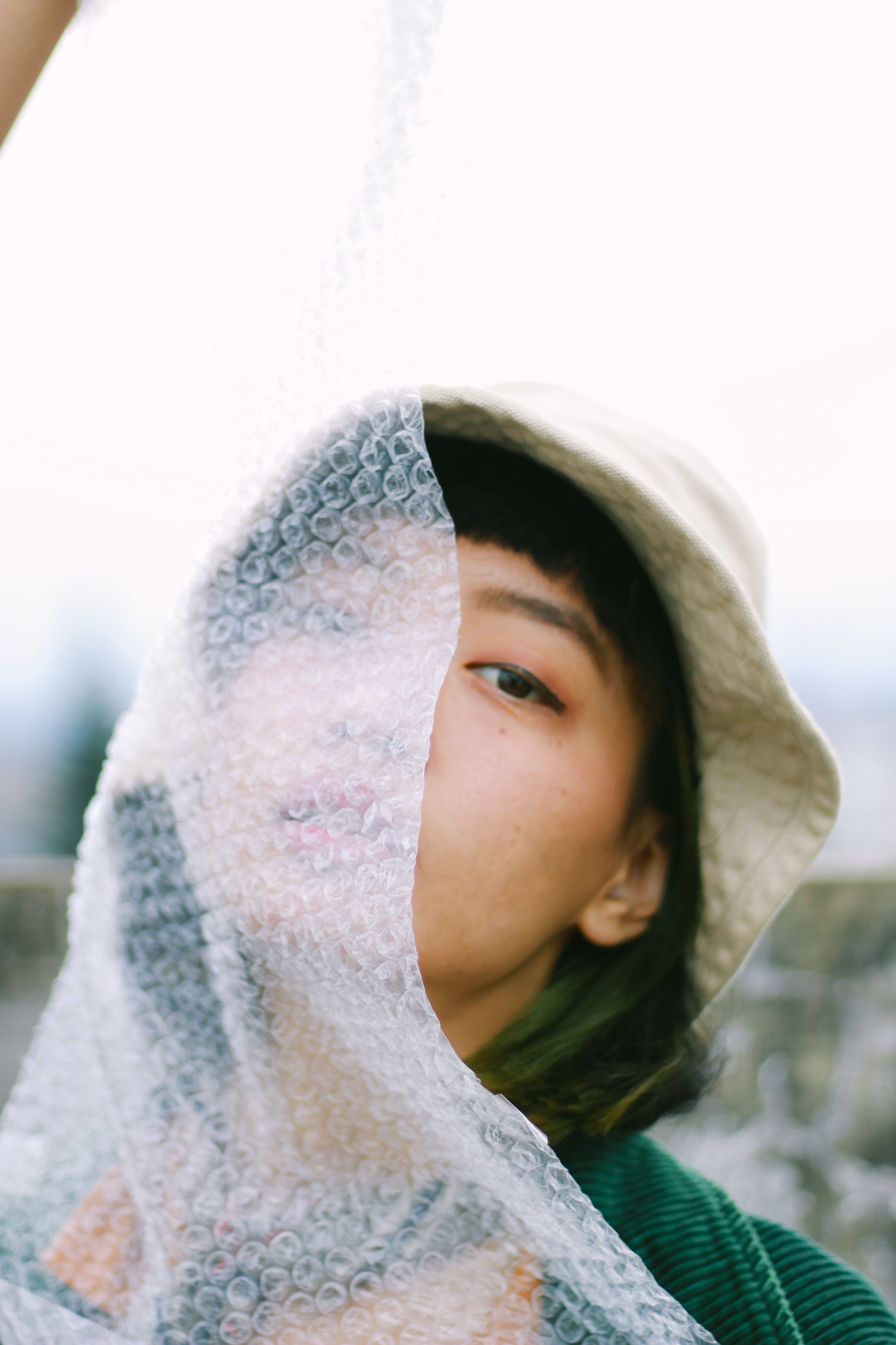 Woman Covering Face with Scarf · Free Stock Photo