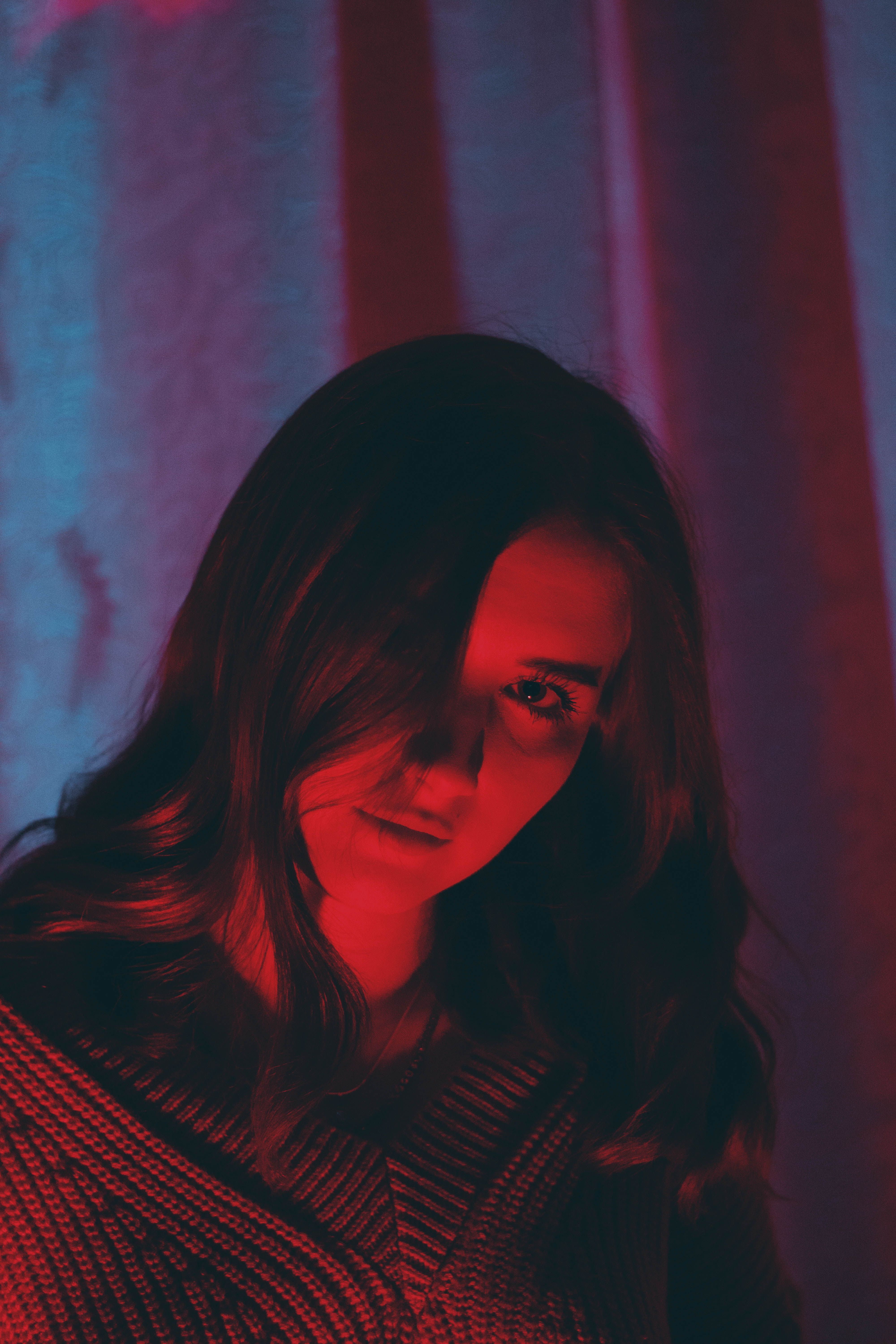 Girl Posing in Light Shadow · Free Stock Photo