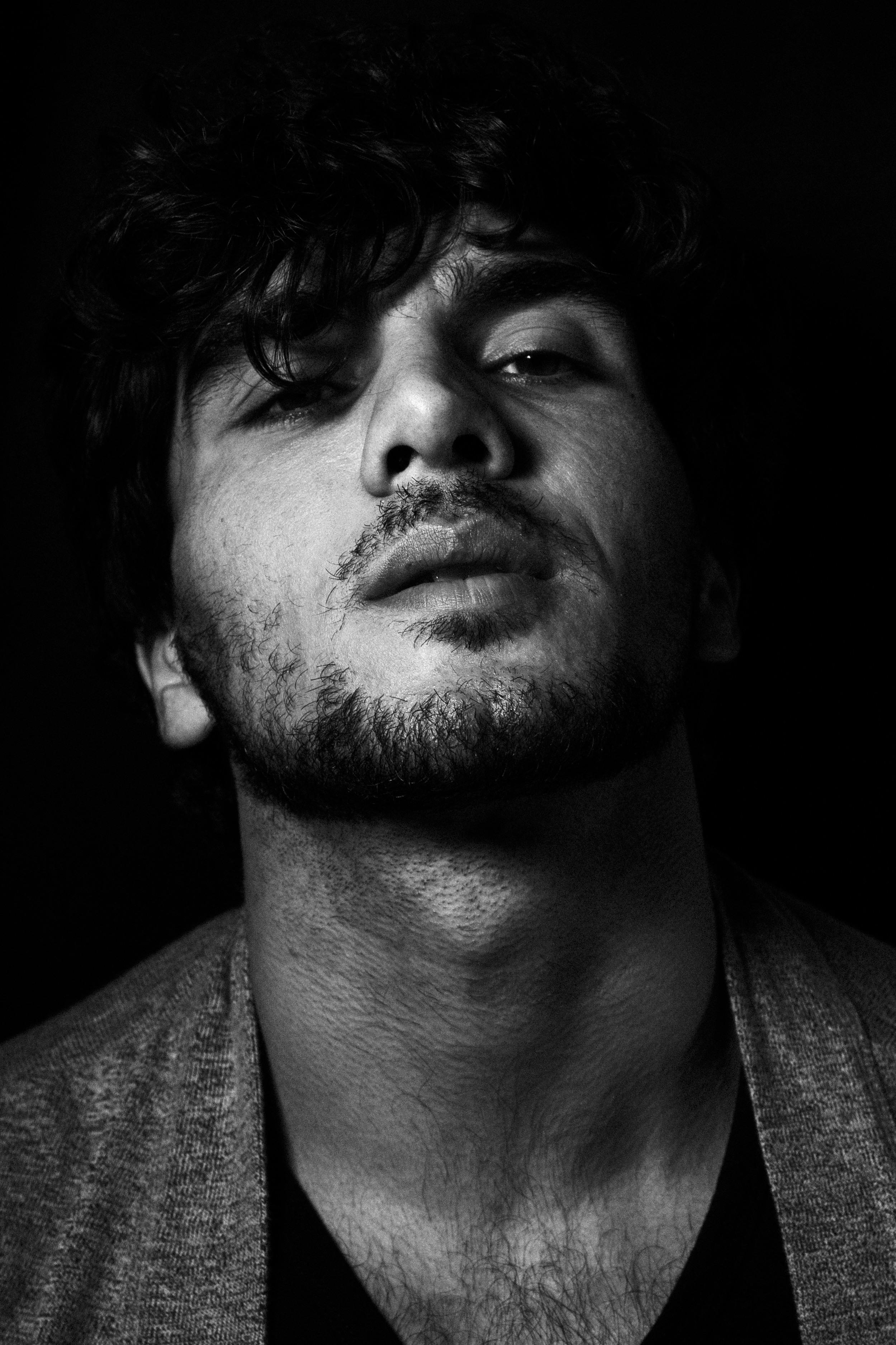 Grayscale Portrait of a Man · Free Stock Photo