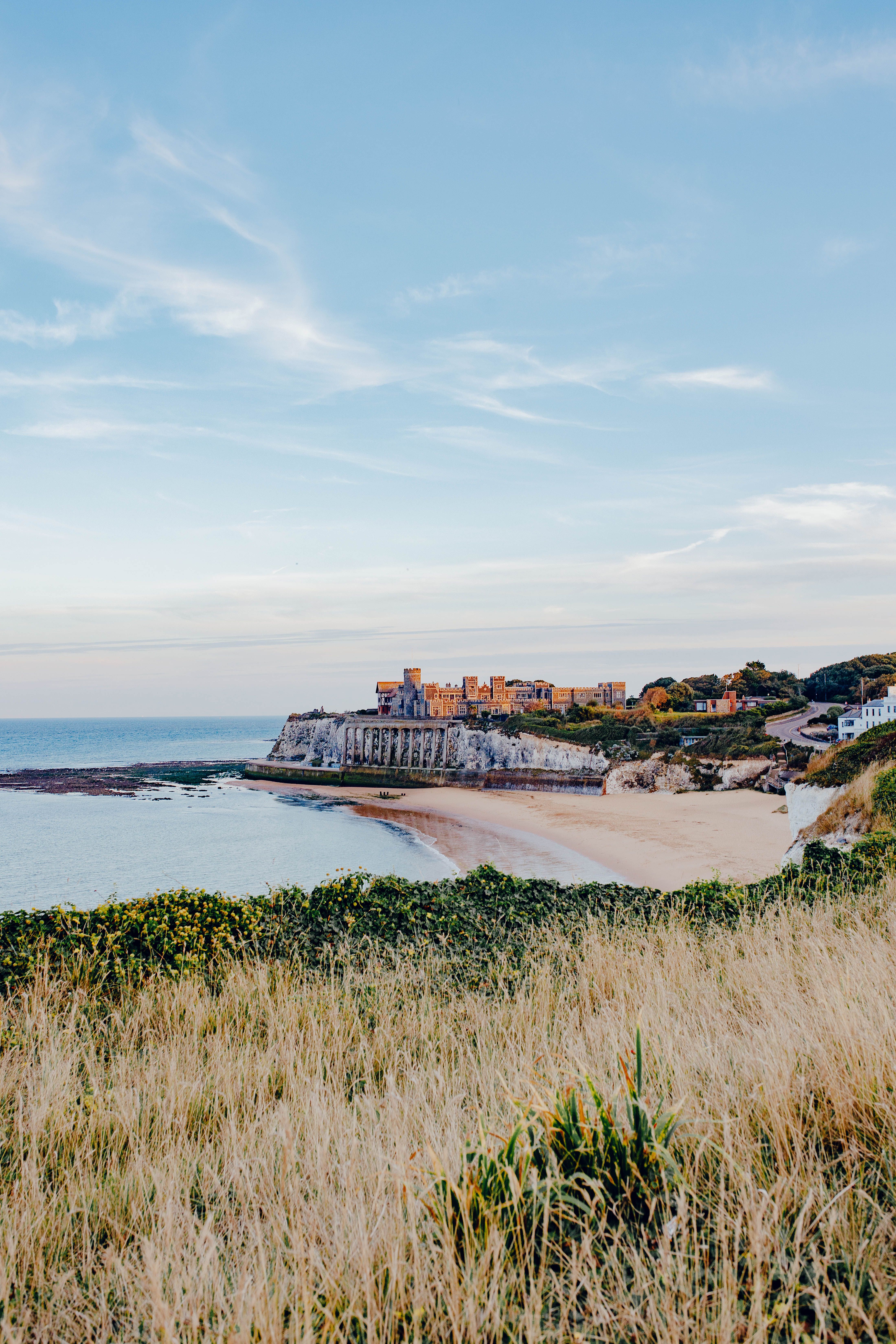 A Grassy Field near the sea · Free Stock Photo