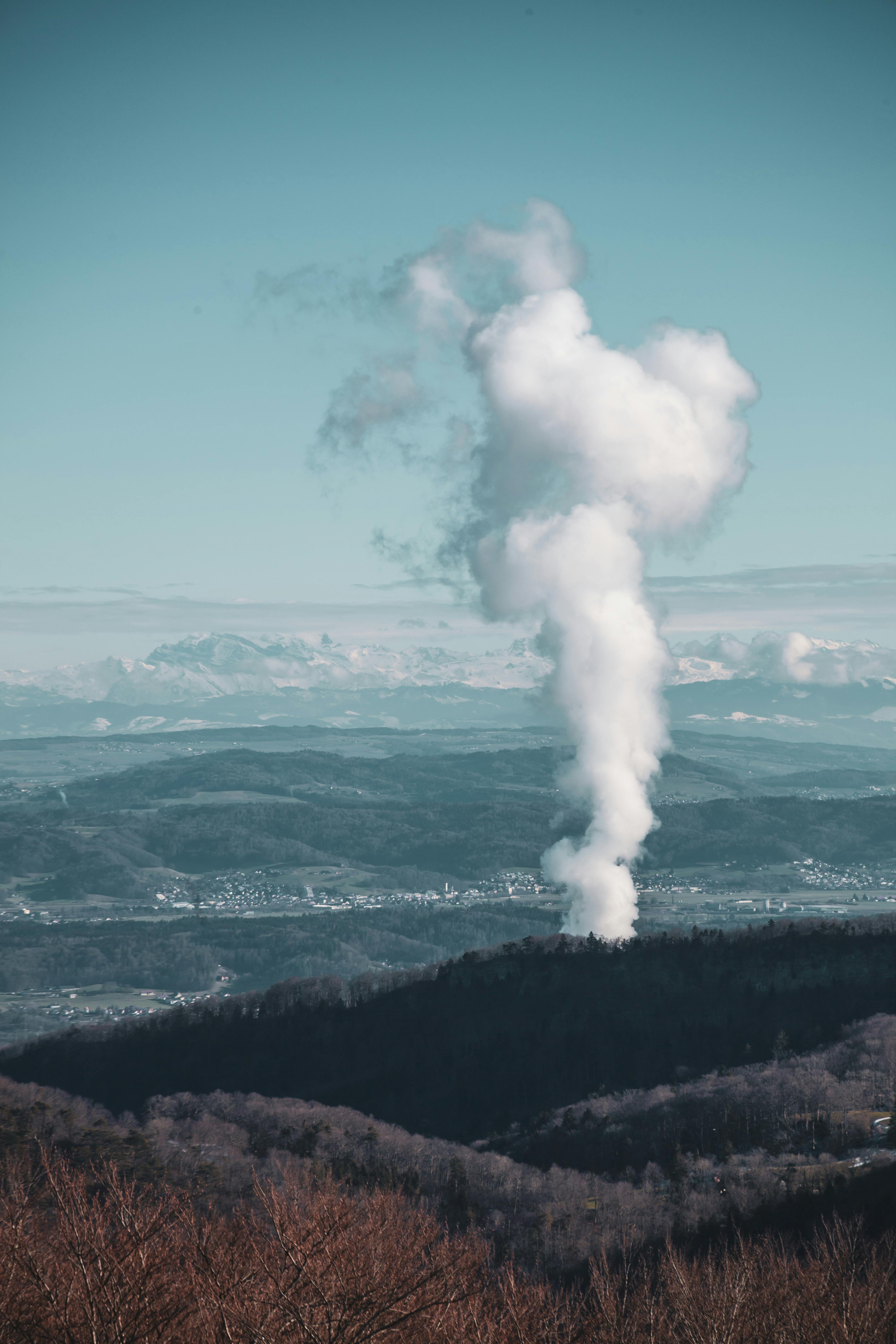 Hot Spring Steamy Cloud in Landscape · Free Stock Photo