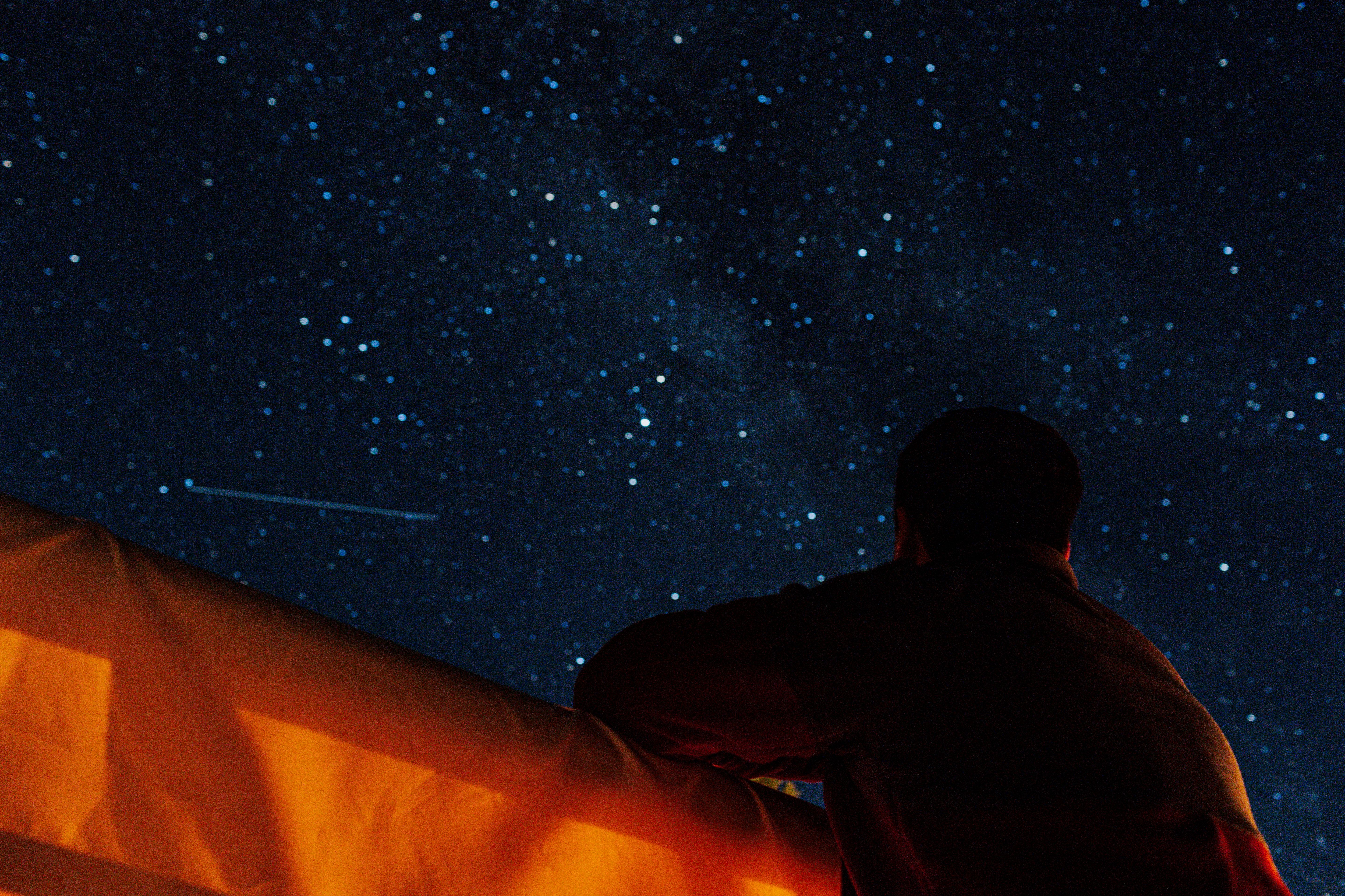 Man looking at Night Sky · Free Stock Photo