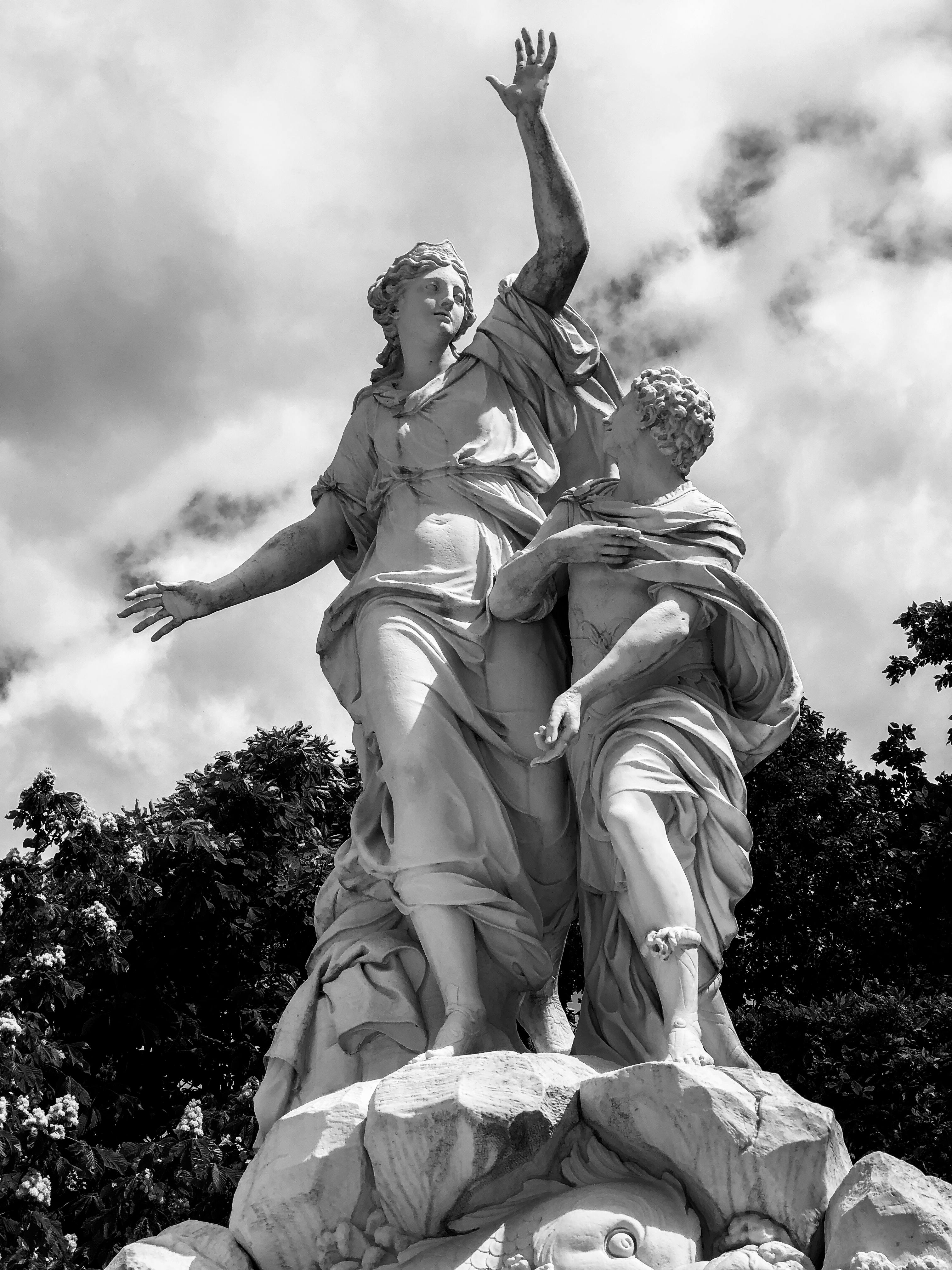 Grayscale Photo of Greek Statue · Free Stock Photo