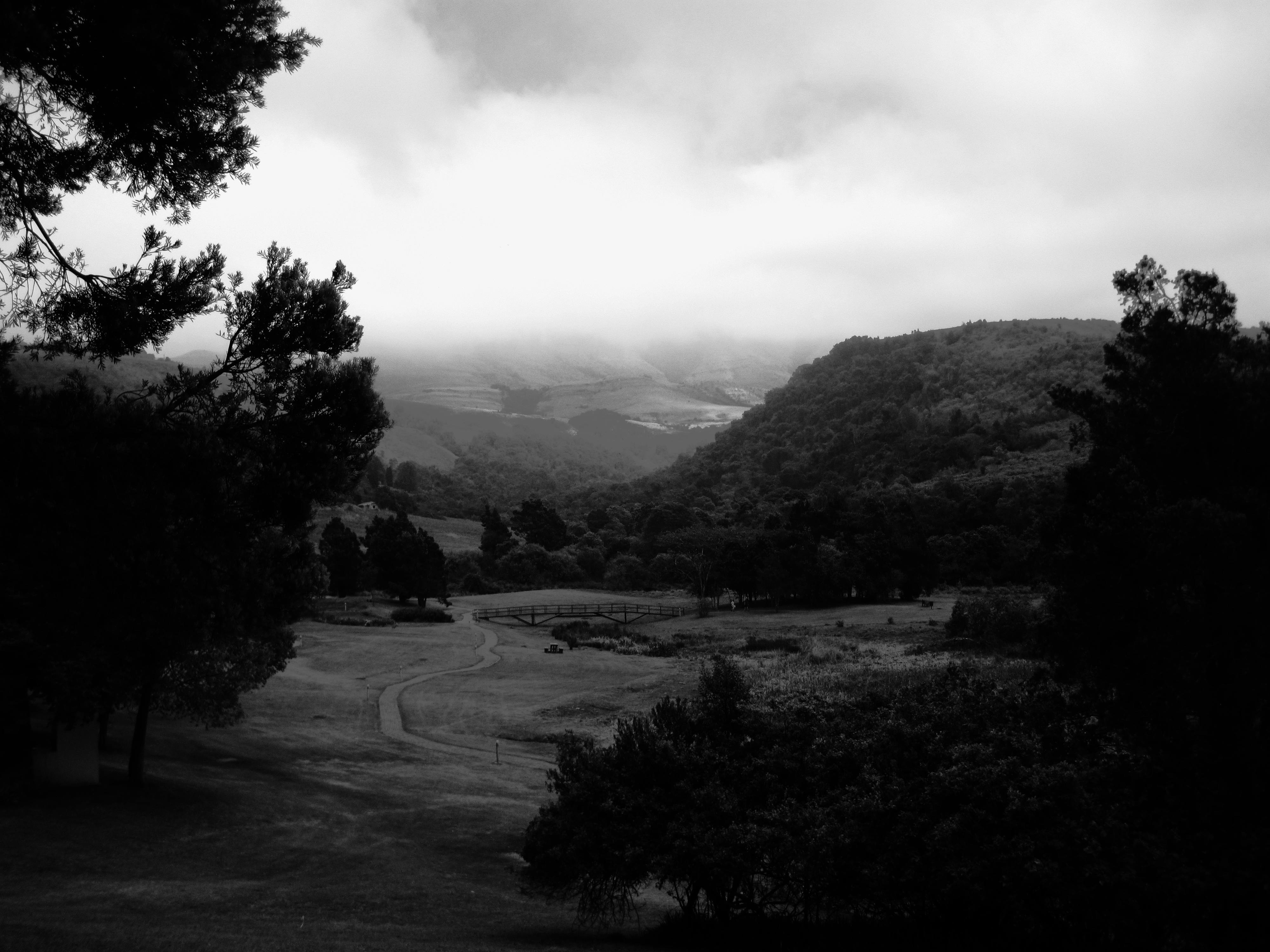 Grayscale Mountain Scenery · Free Stock Photo
