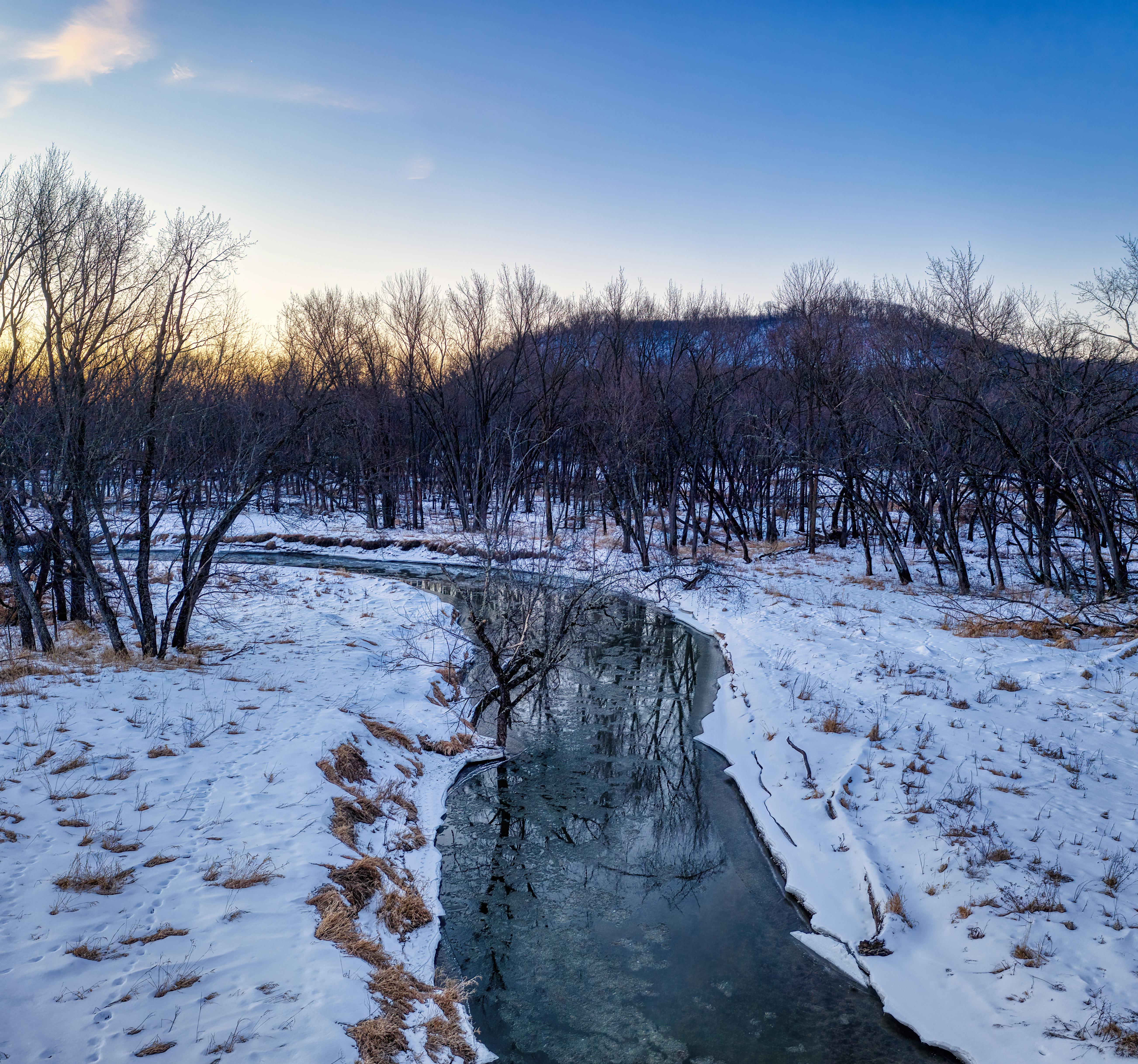 Clean Blue River Among Snow · Free Stock Photo