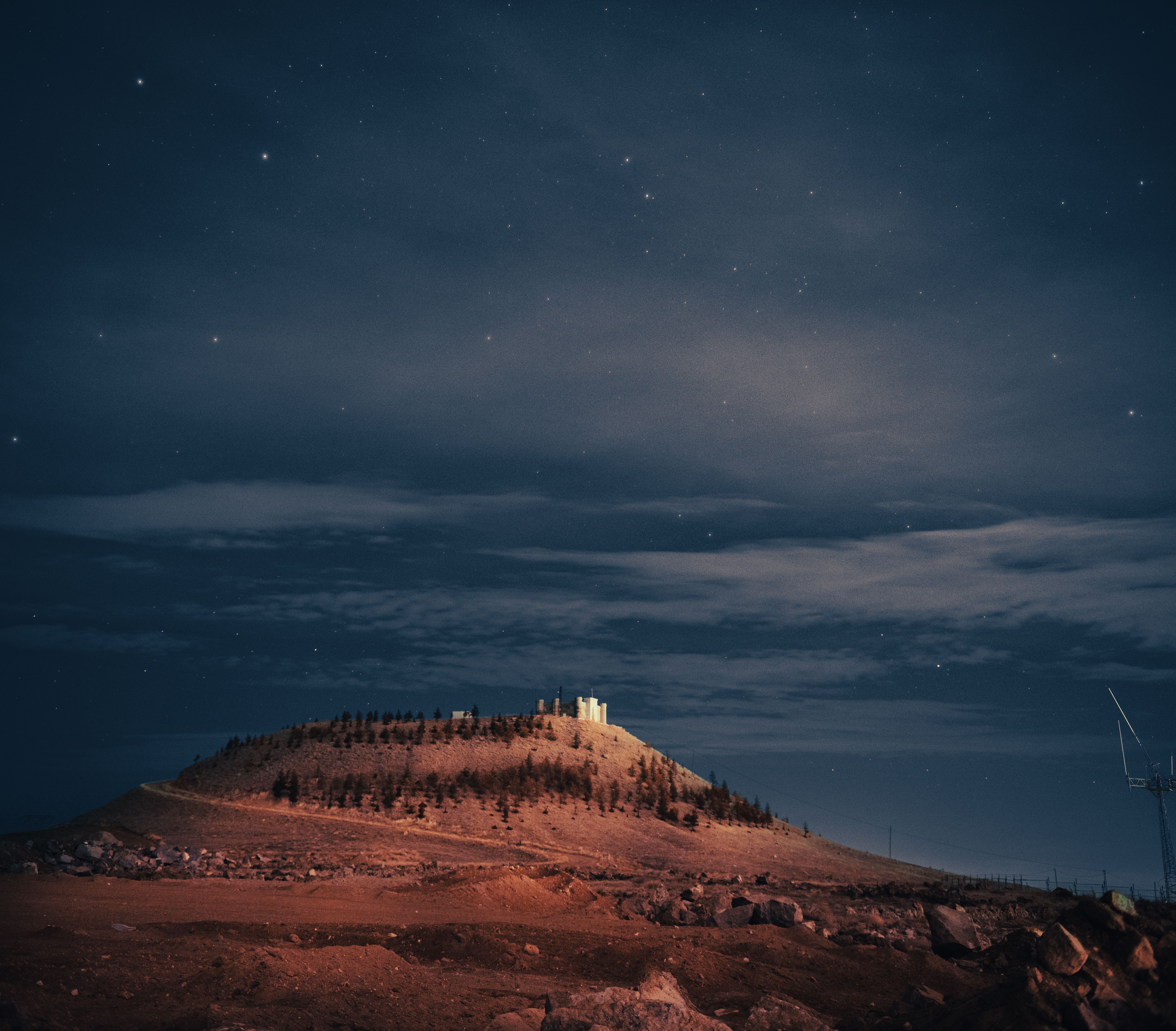 Night Sky over Hill · Free Stock Photo