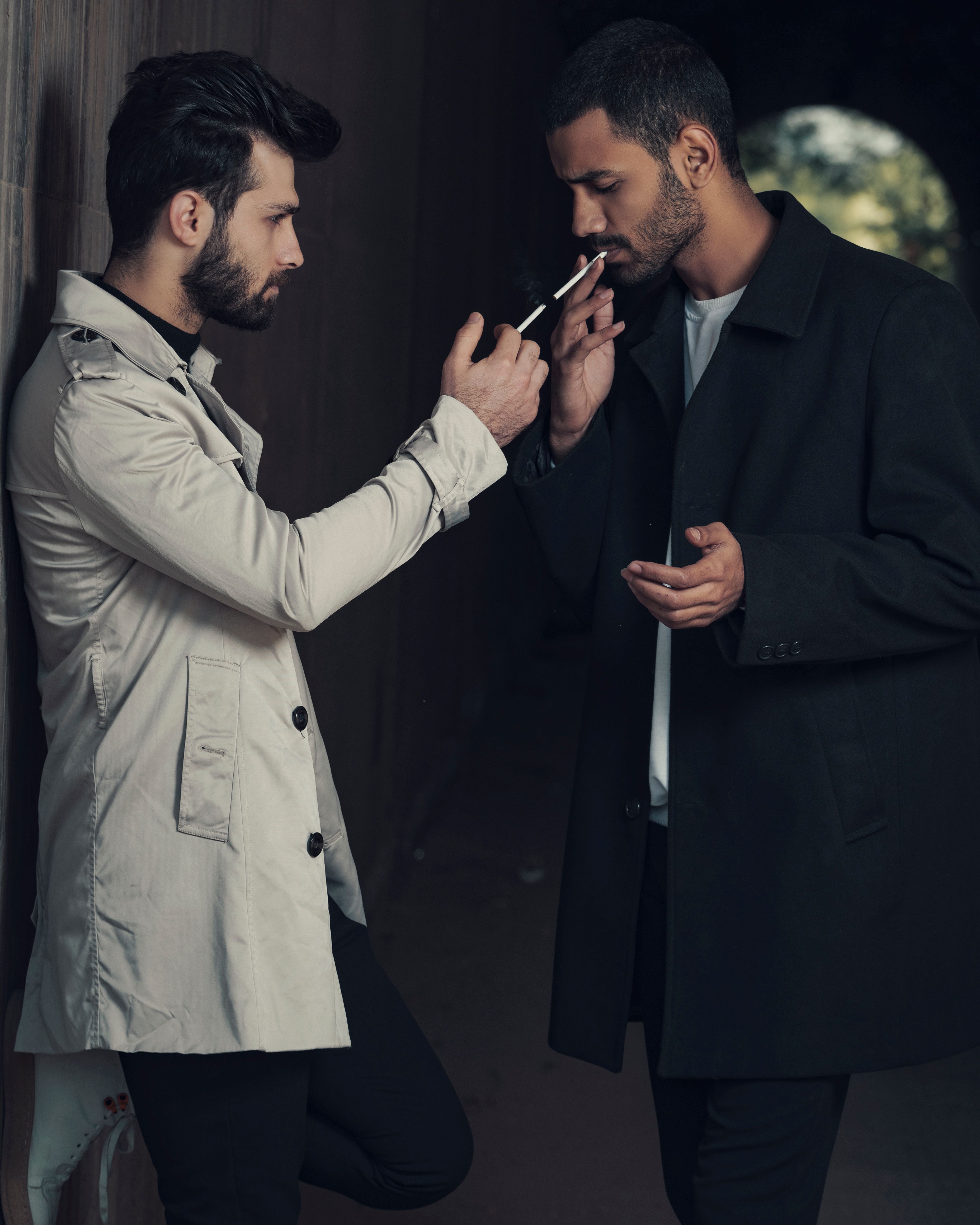 Men in Black Suit Jackets Smoking Cigarette · Free Stock Photo