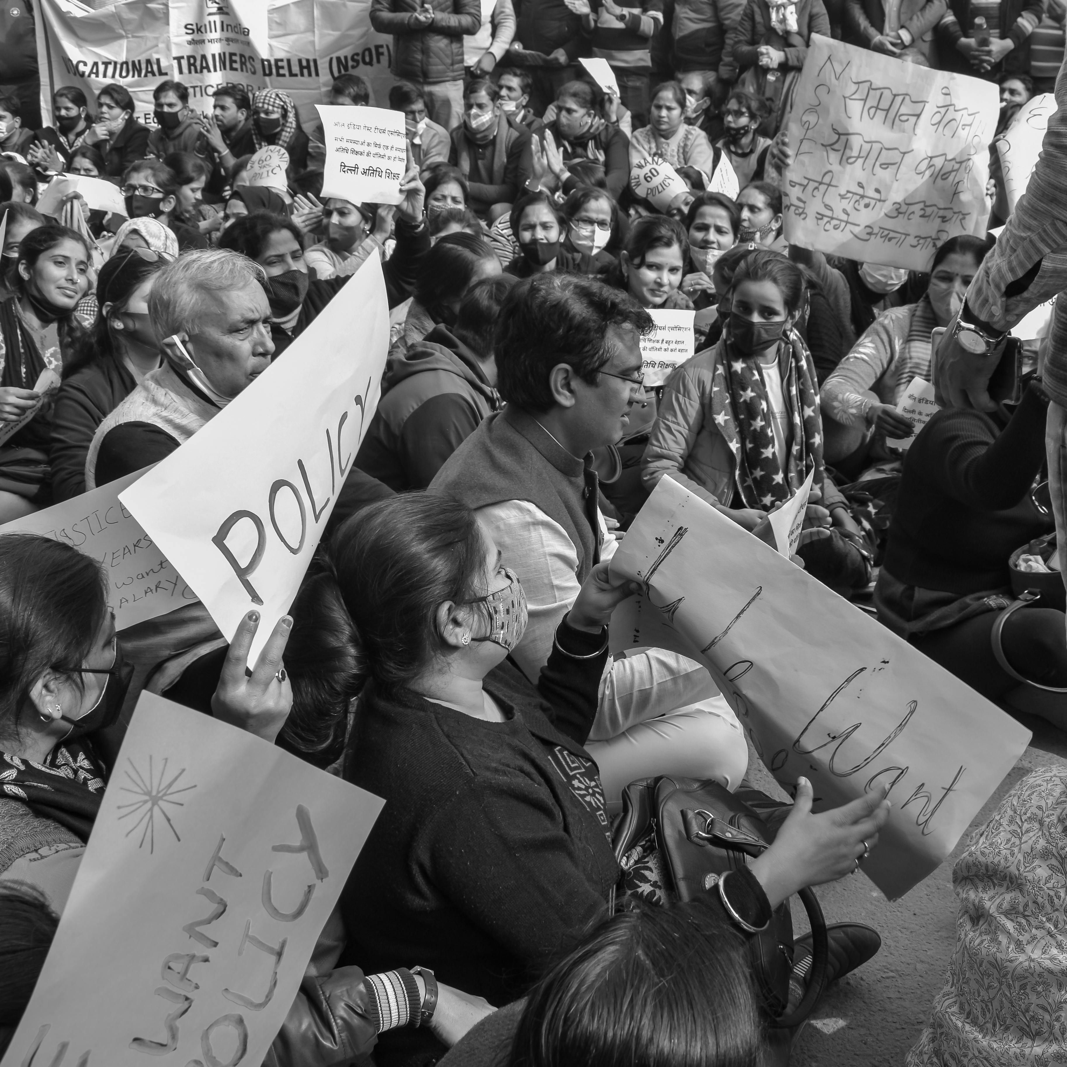 Black and White Photo of Protesting Crowd · Free Stock Photo