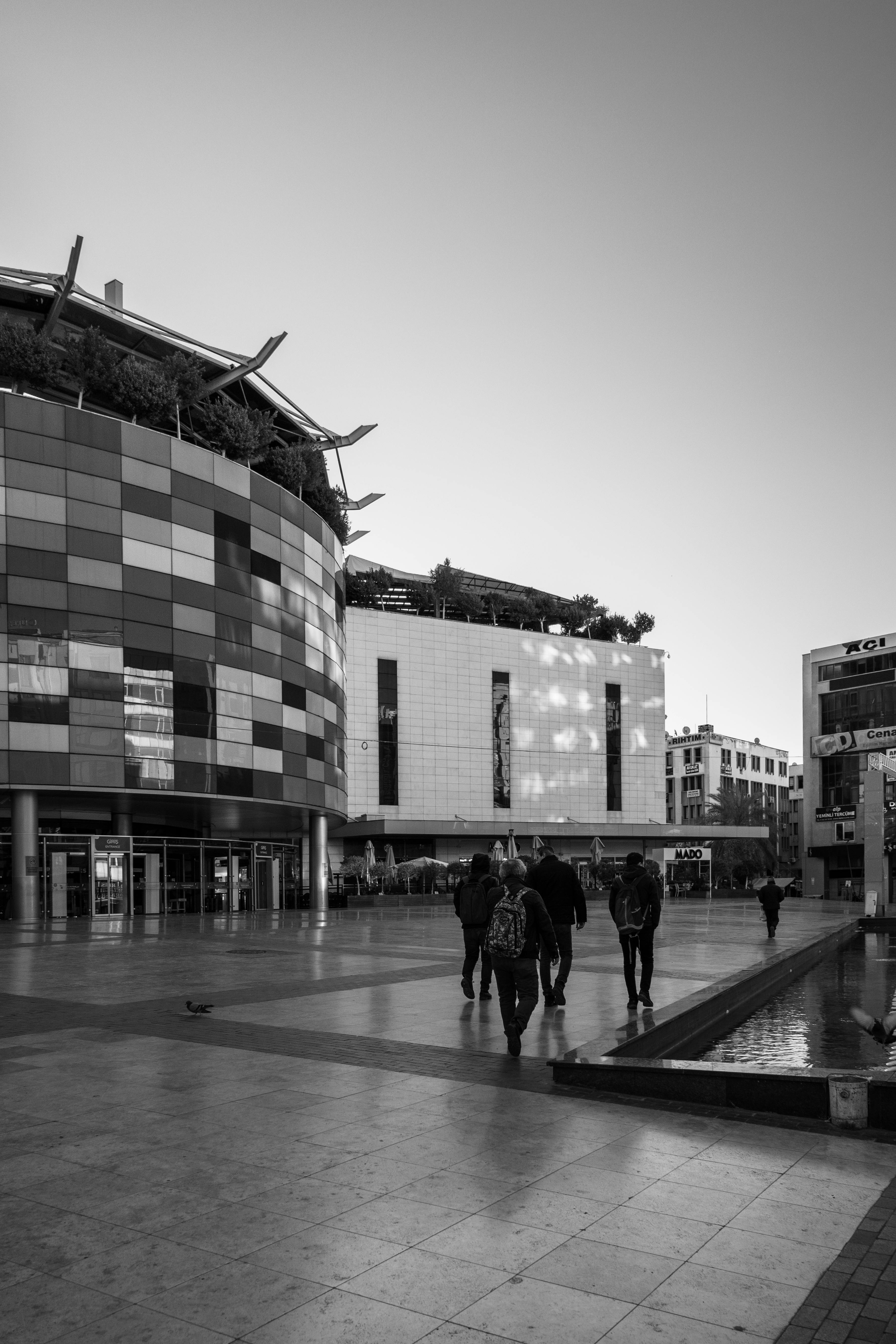 Grayscale Photo of People Walking · Free Stock Photo