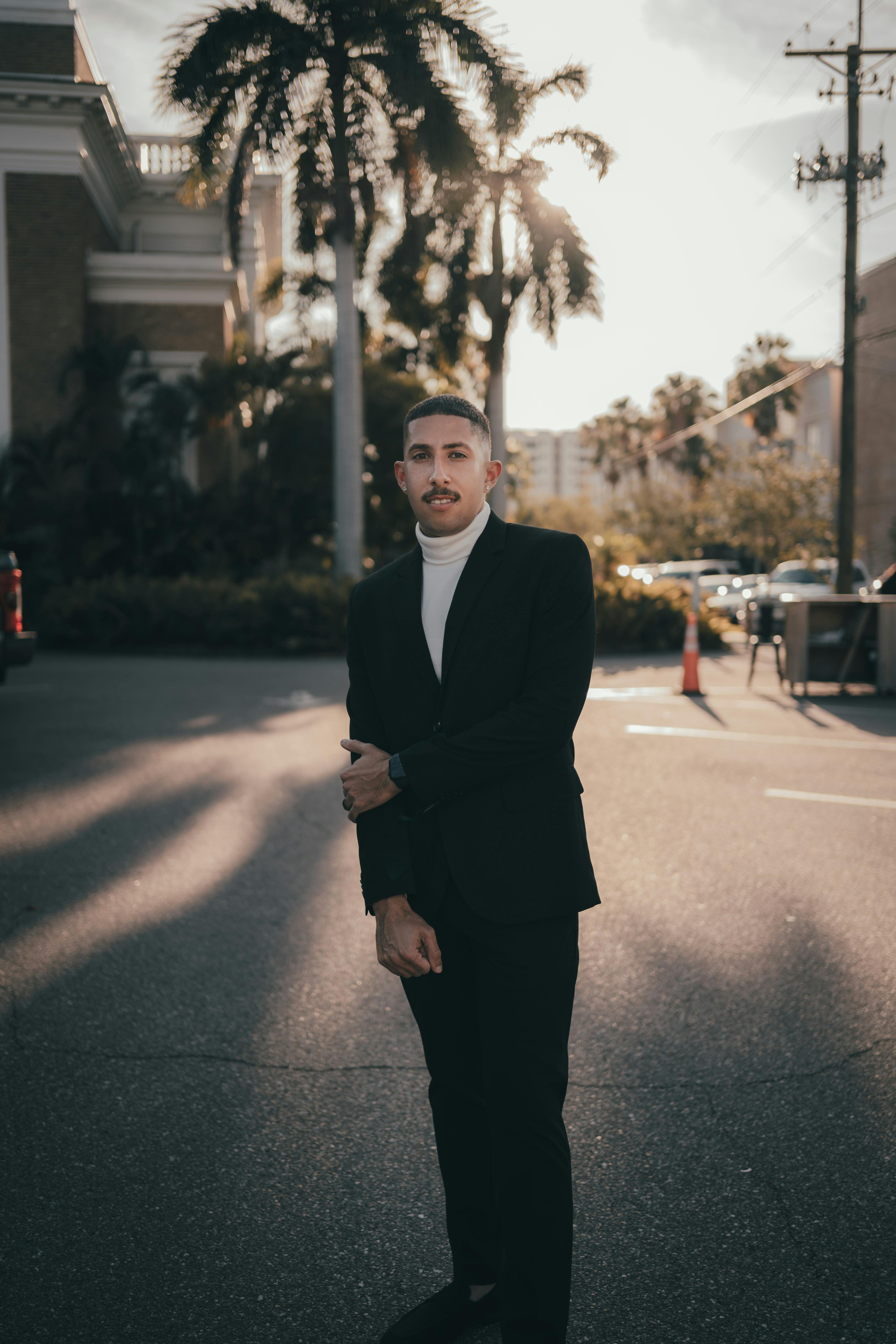 Man in Suit Posing on Street · Free Stock Photo