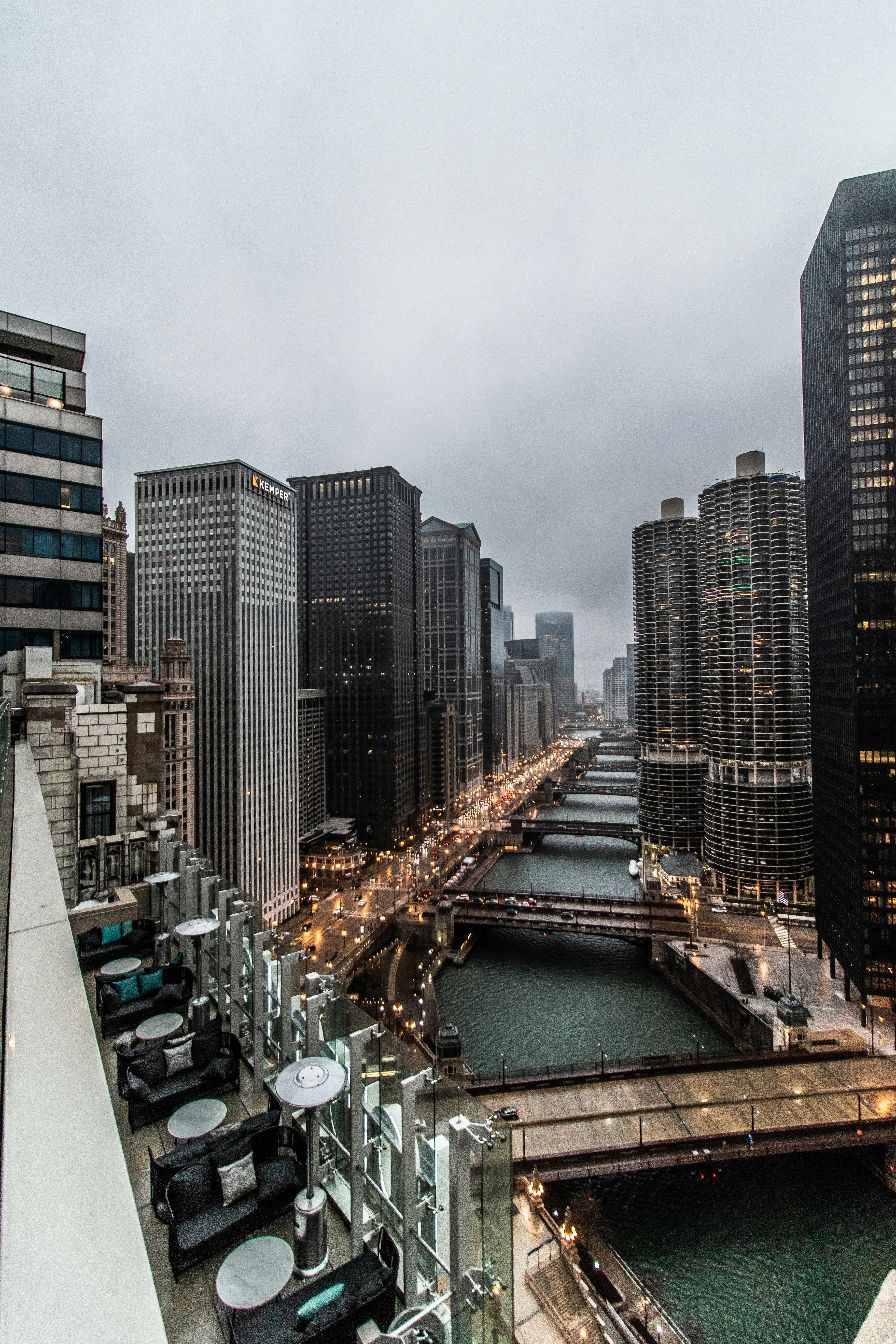 Free stock photo of chicago, chicago river, cloudy