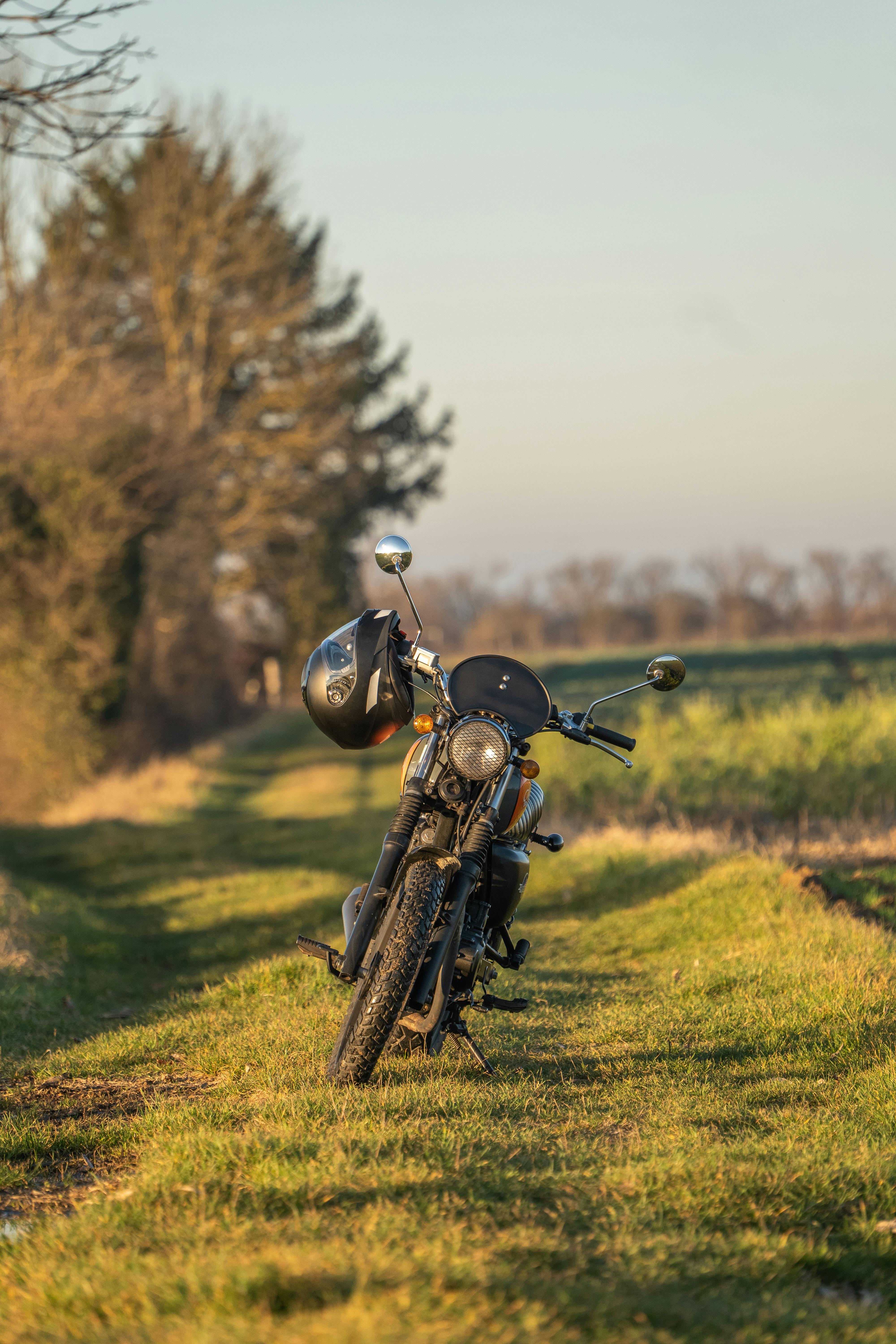 Black Motorcycle on Grass · Free Stock Photo