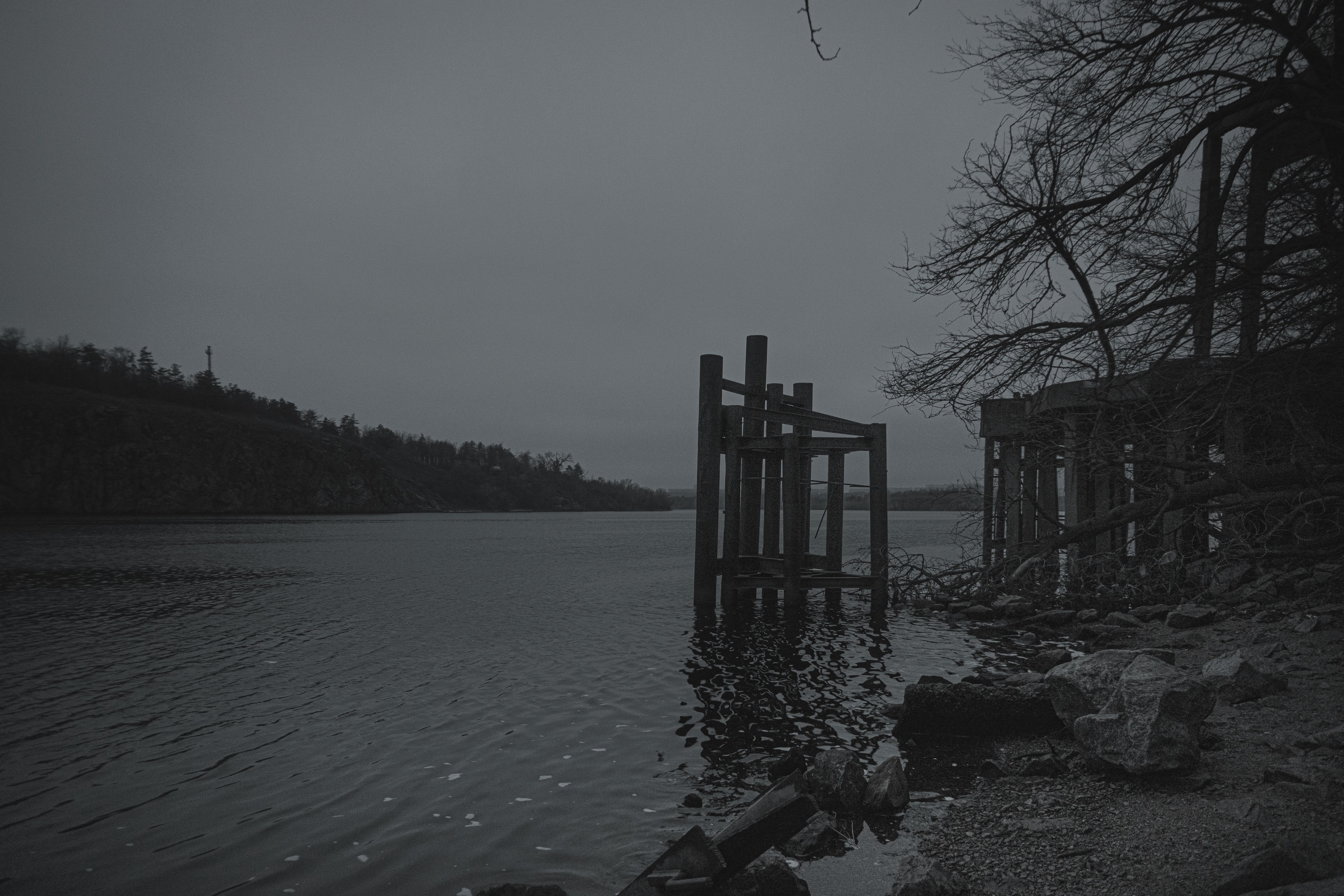 Wooden Structure on Lakeshore · Free Stock Photo
