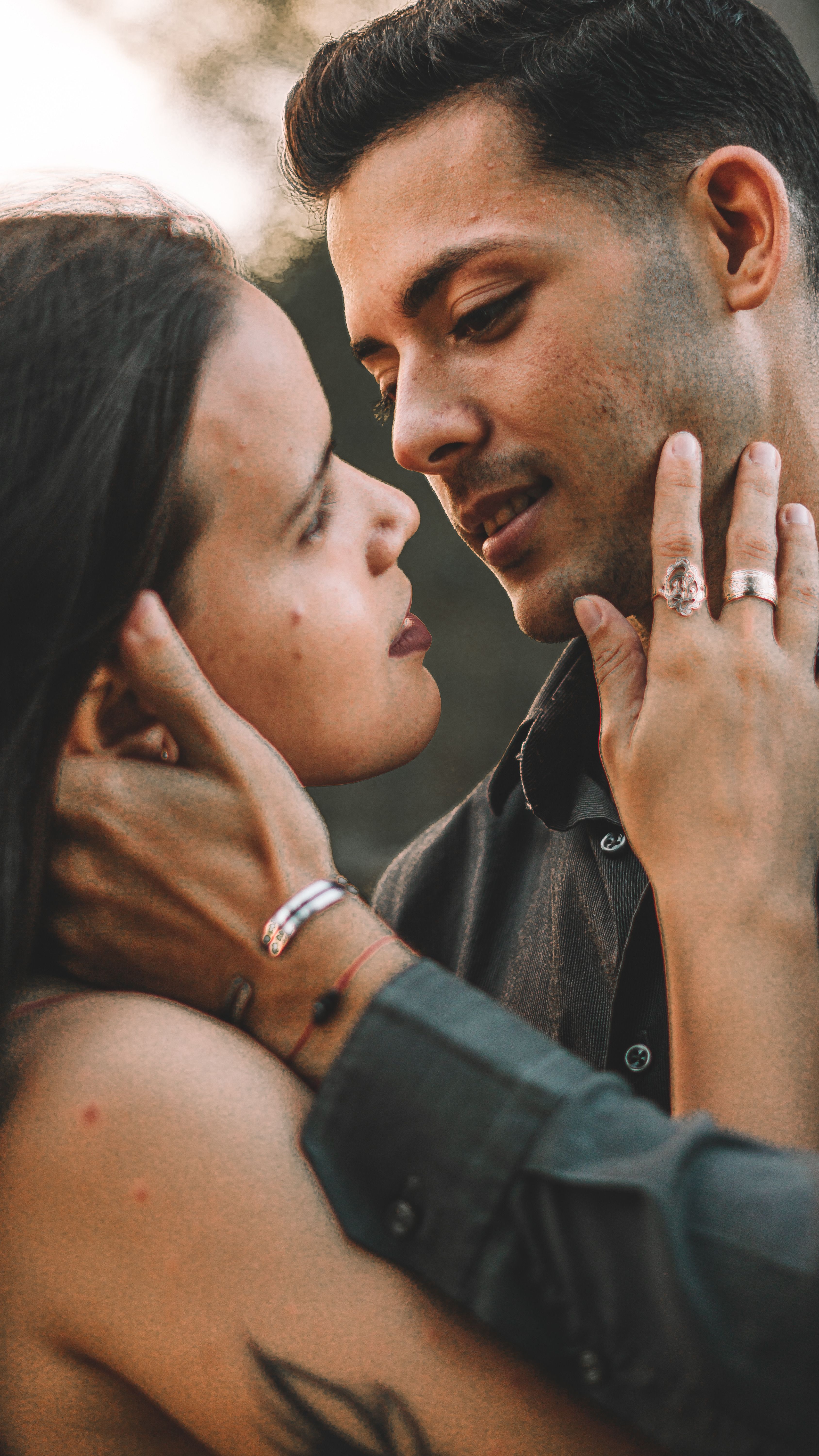 Man and Woman Touching Each Others Face · Free Stock Photo