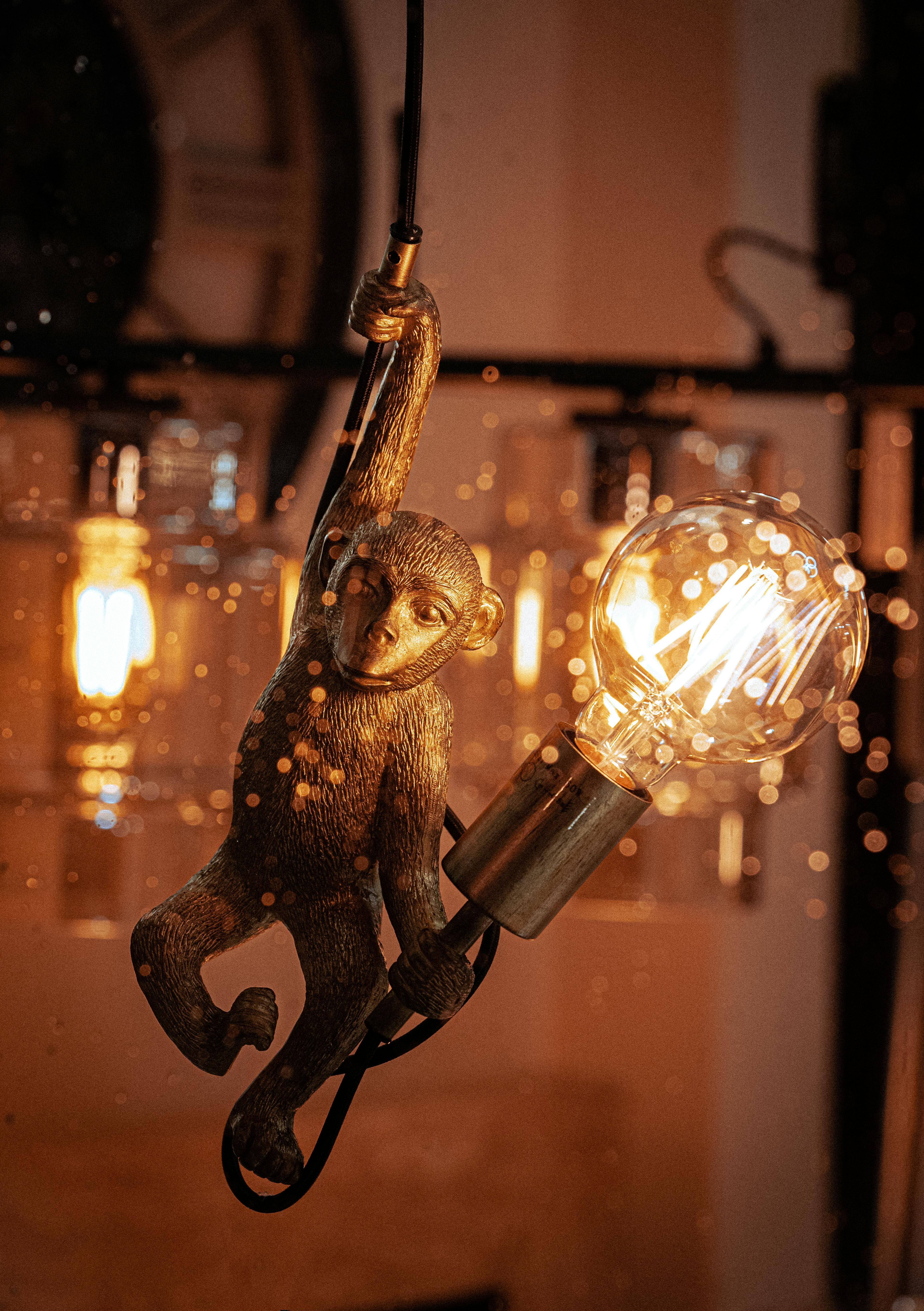 A Monkey Figurine with a Light Bulb · Free Stock Photo