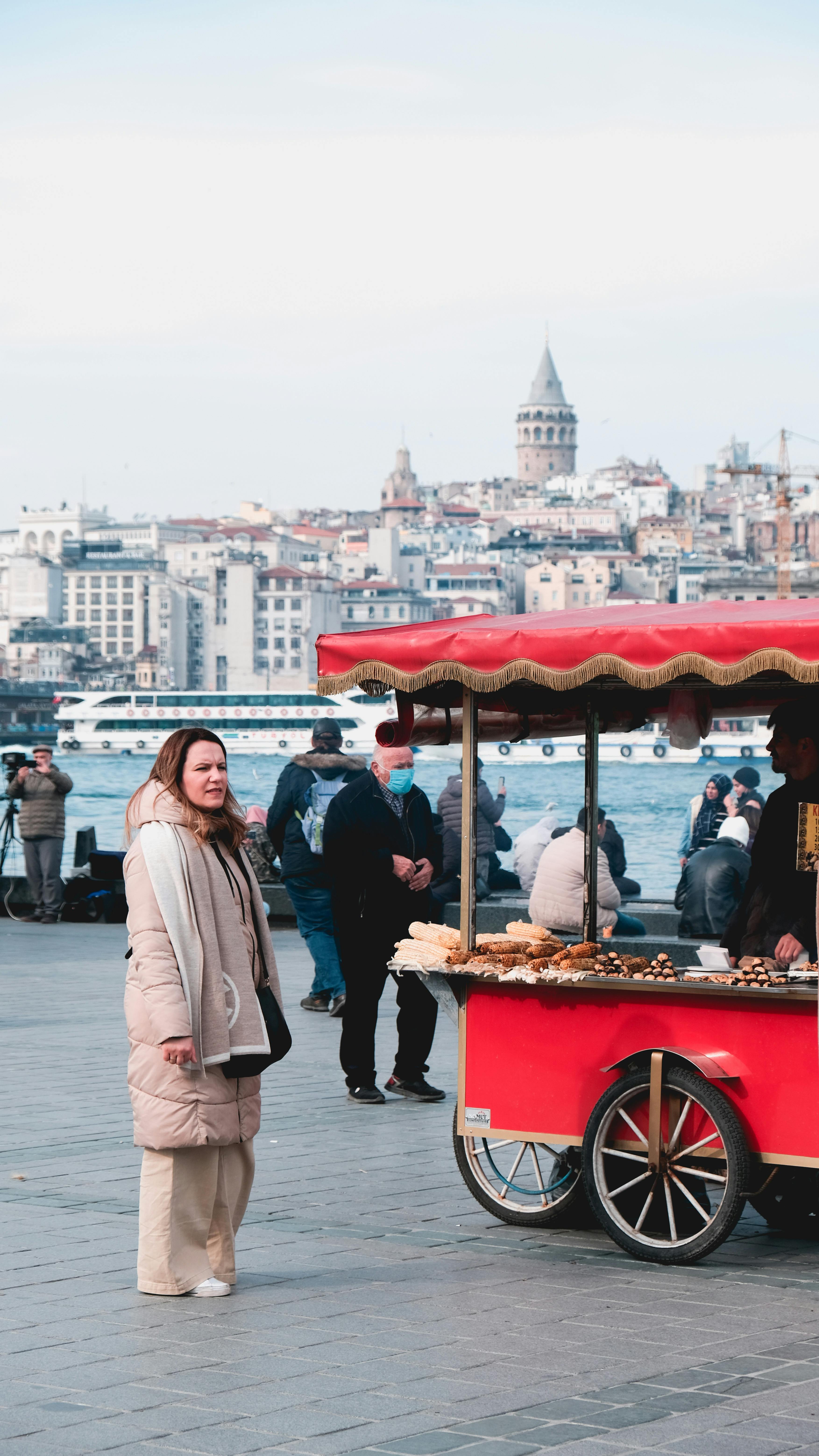 Person Pushing Food Cart On Road · Free Stock Photo