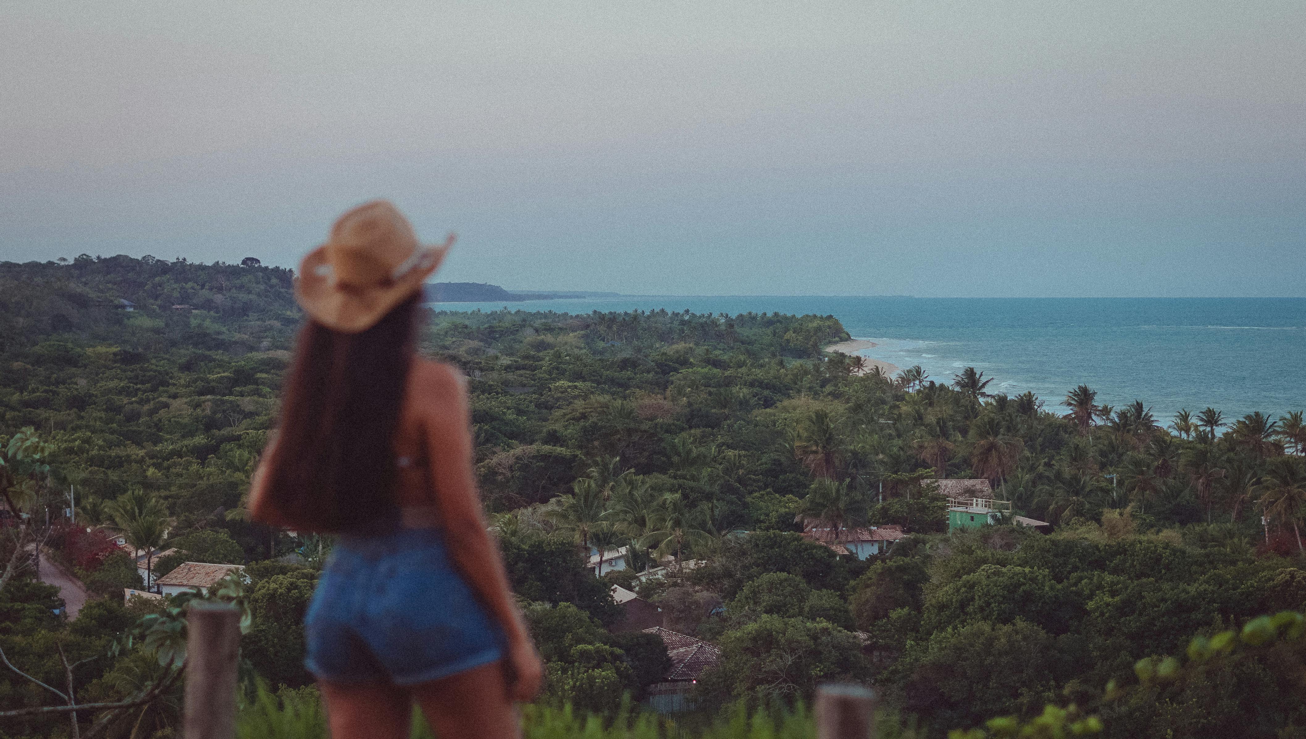 Back View of Woman in Hat Looking at the View · Free Stock Photo