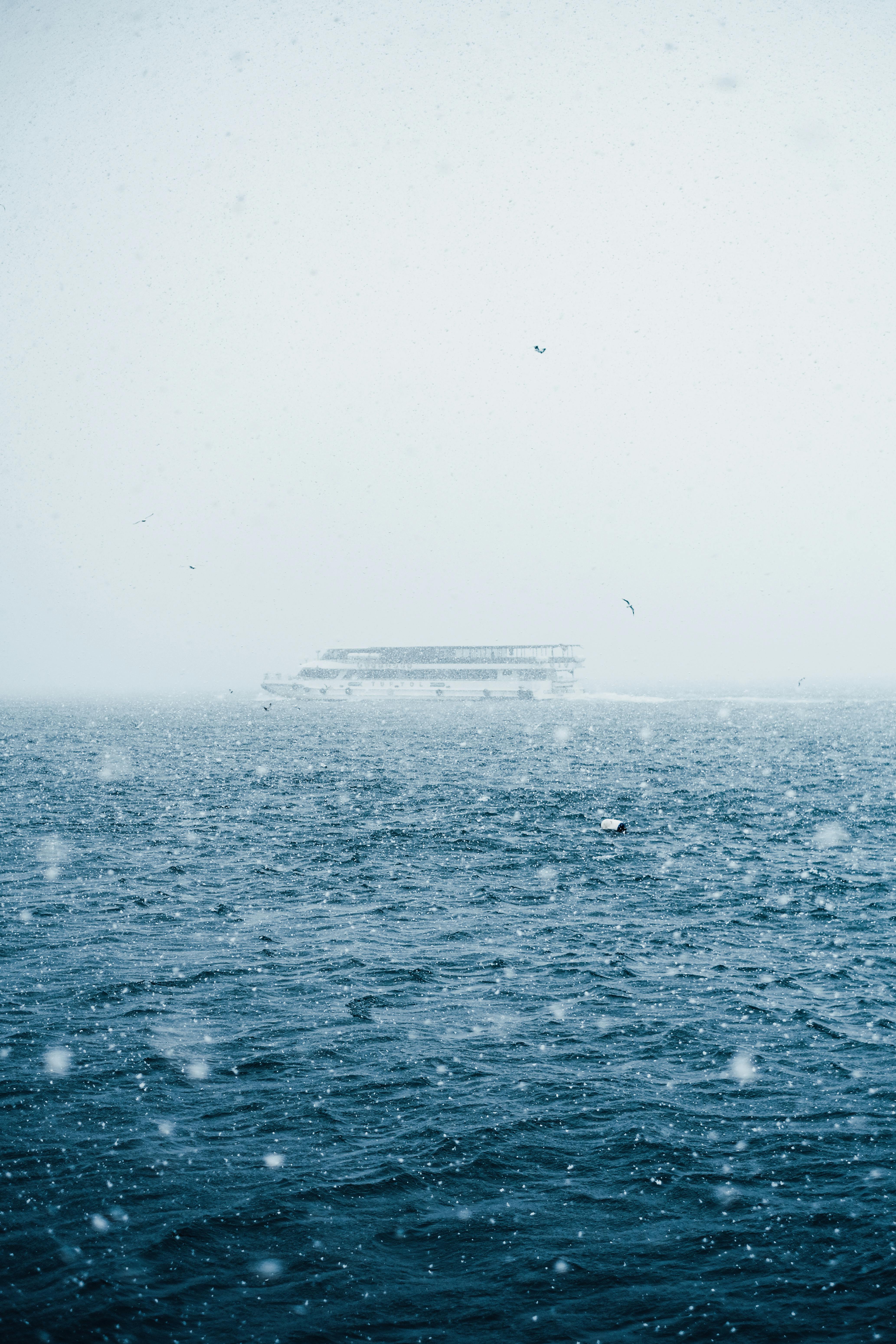 Ship in Sea in Snowstorm · Free Stock Photo