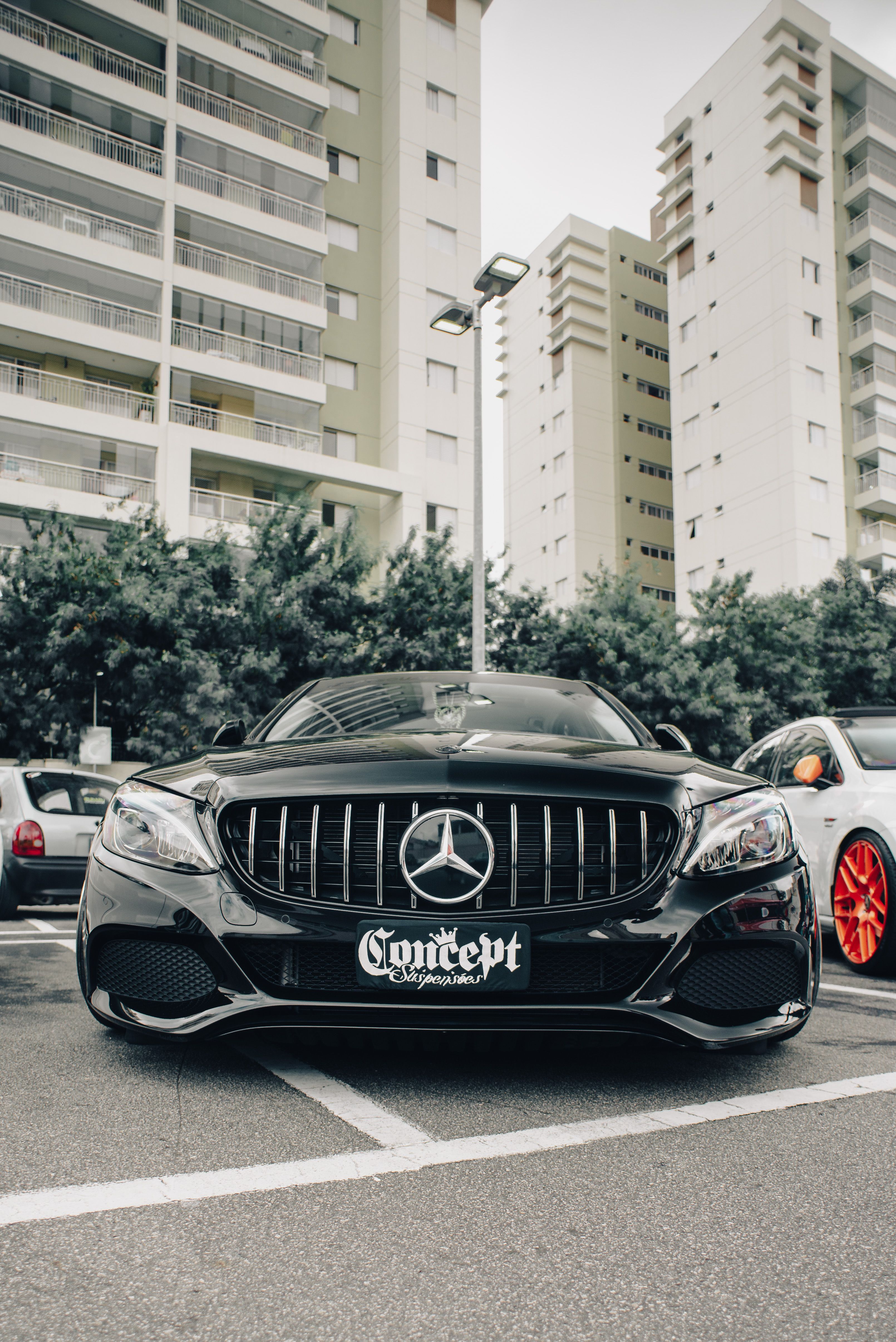 A Parked Black Mercedes Benz · Free Stock Photo