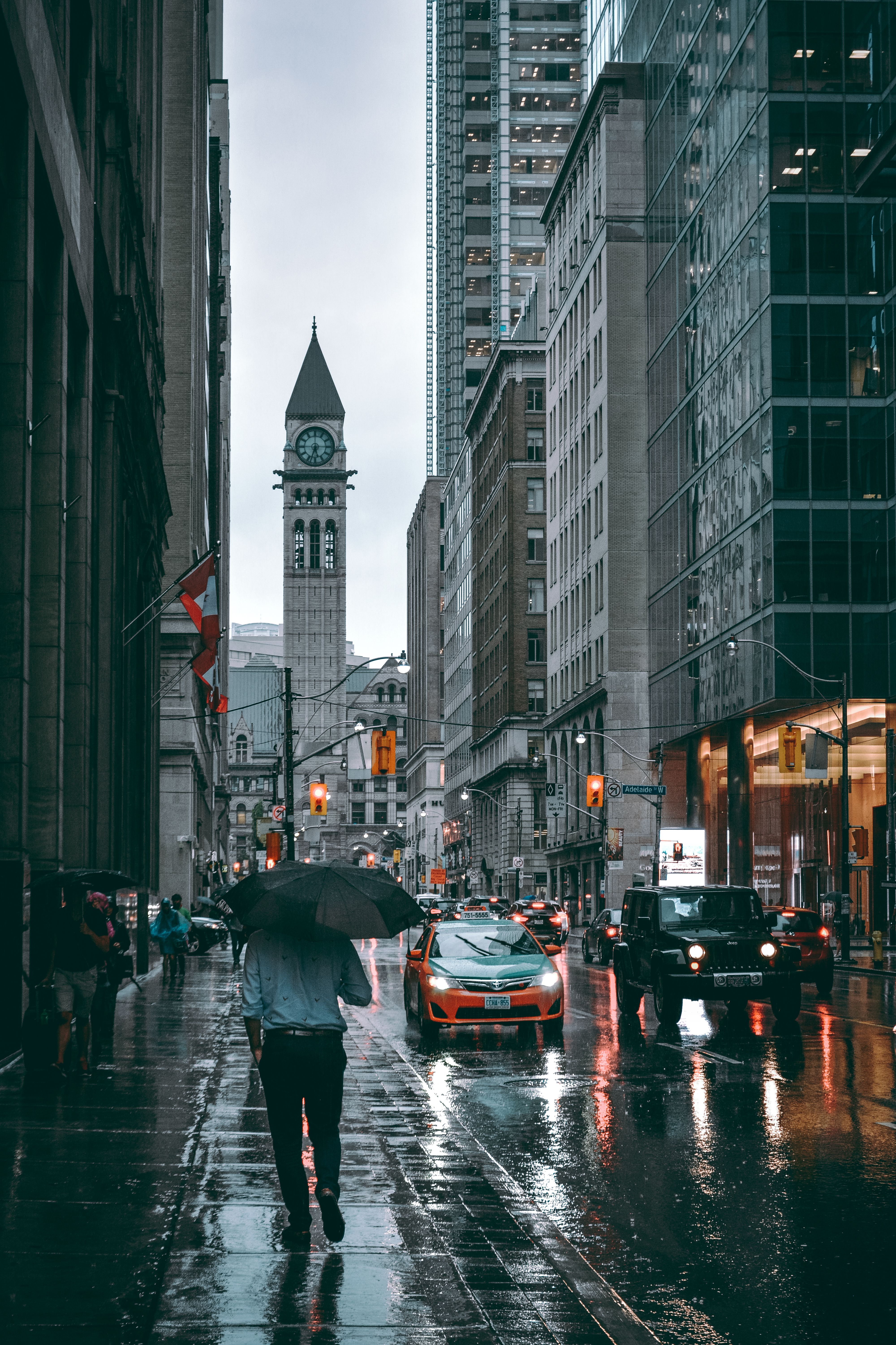 People Walking on the Street Near the Road · Free Stock Photo