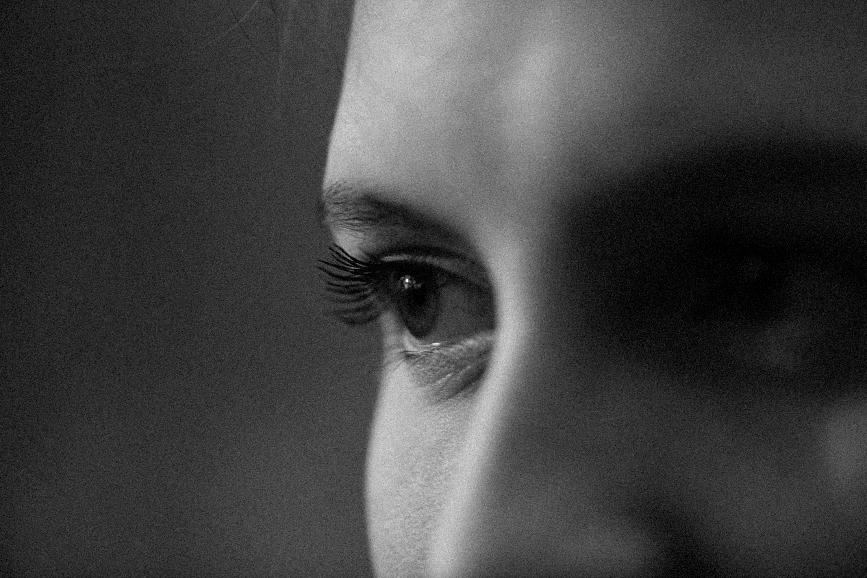 Face of a Woman in Grayscale Photography · Free Stock Photo